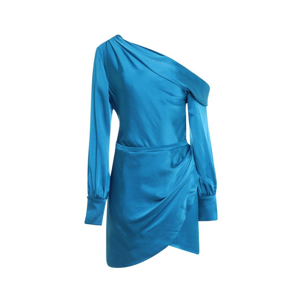 Simkhai - Phthalo Blue Cameron Satin Mini Dress | Mitchell Stores