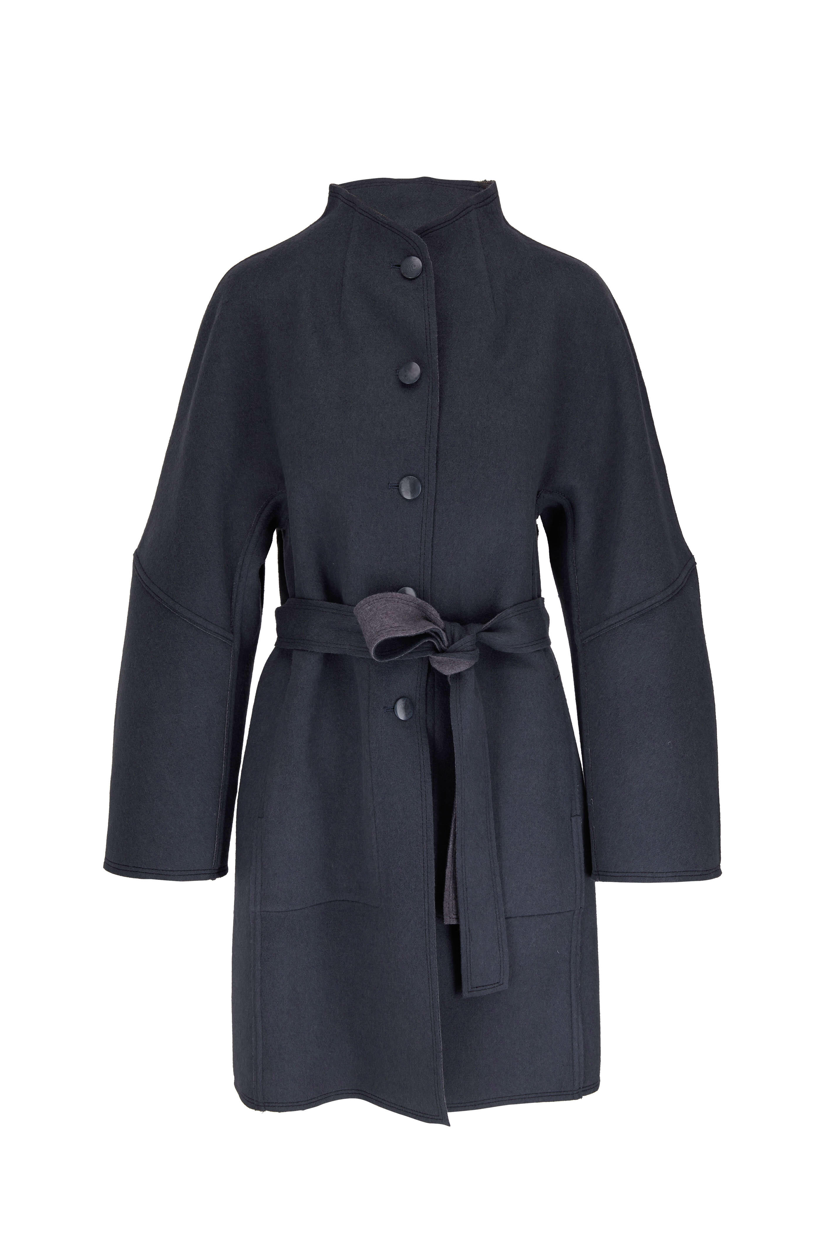 KZ_K Studio - Stone & Charcoal Double Faced Wool Coat