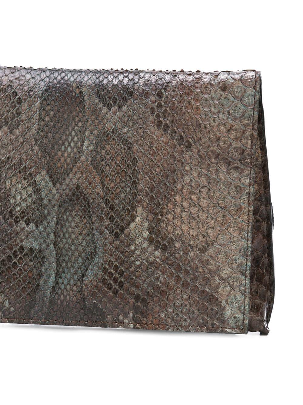 B May Bags - Dapple Gray Python Foldover Crossbody