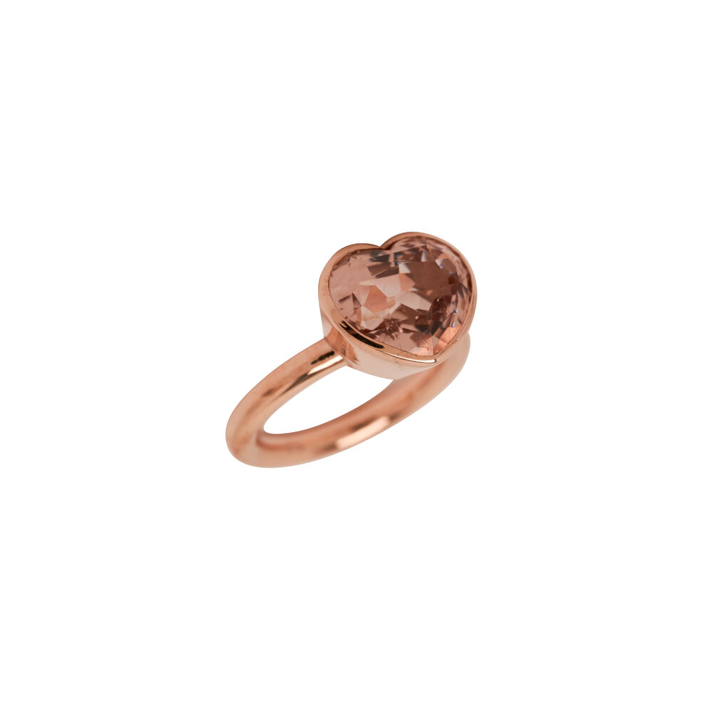 Genevieve Lau - Morganite Heart Rose Gold Ring | Mitchell Stores