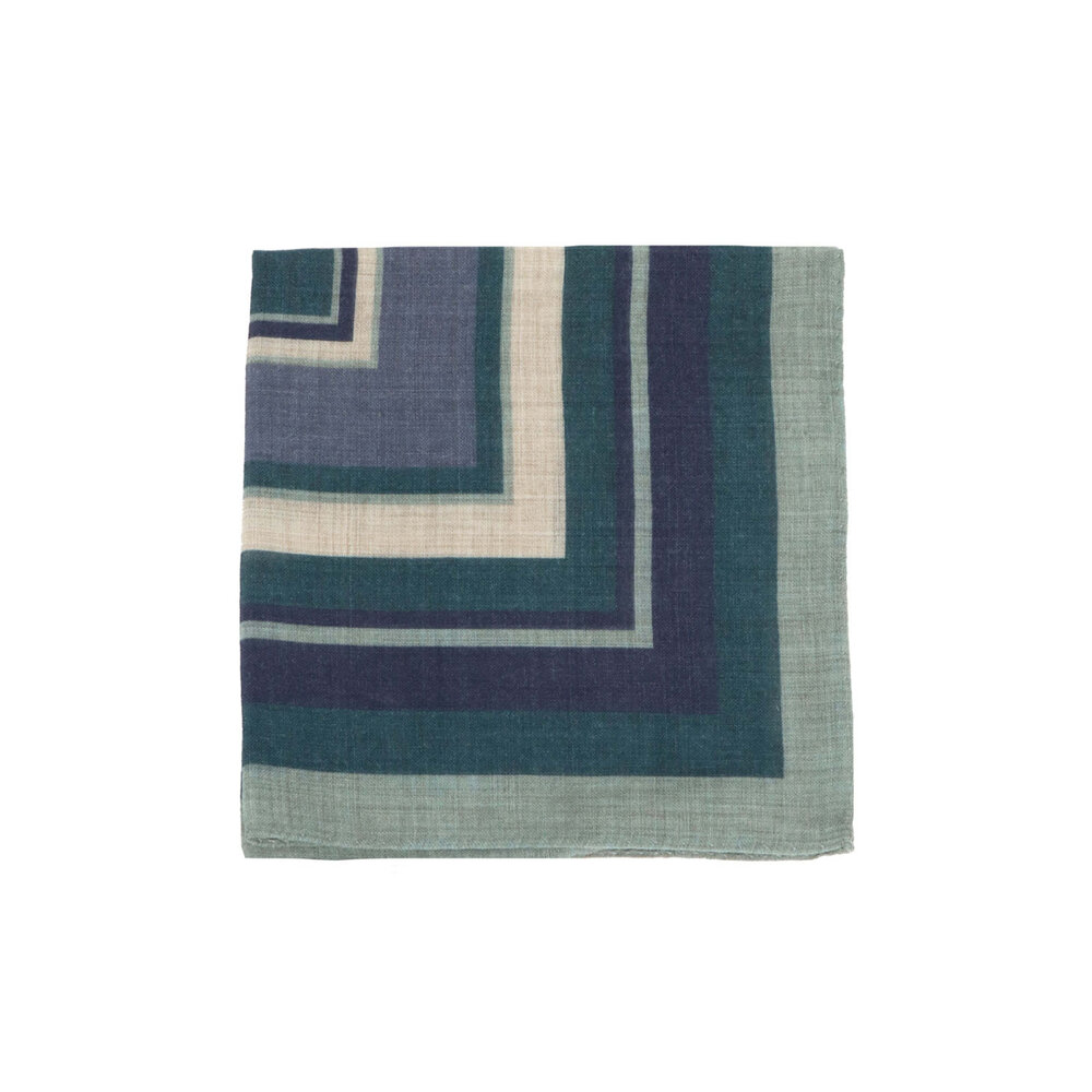 Geoff Nicholson - Blue & Beige Pocket Square | Mitchell Stores