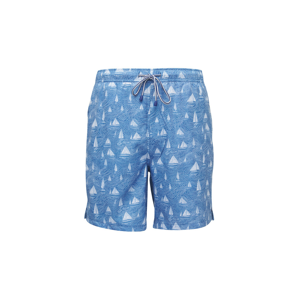 Peter Millar - Set Sail Brook Blue Swim Trunks | Mitchell Stores