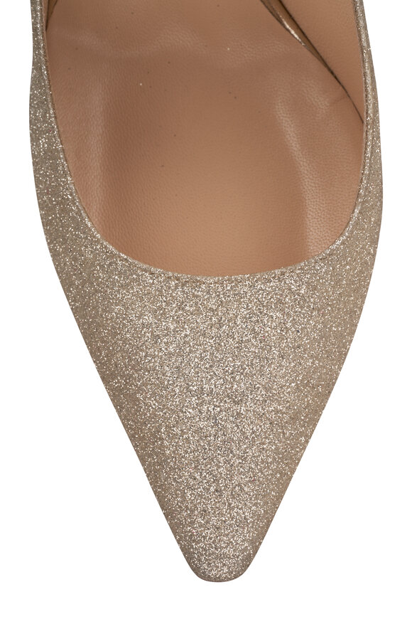 Jimmy Choo - Romy Platinum Ice Glitter Pump, 100mm