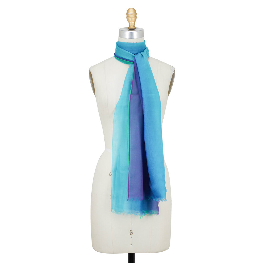 Loro Piana - Green To Purple Ombré Cashmere Scarf