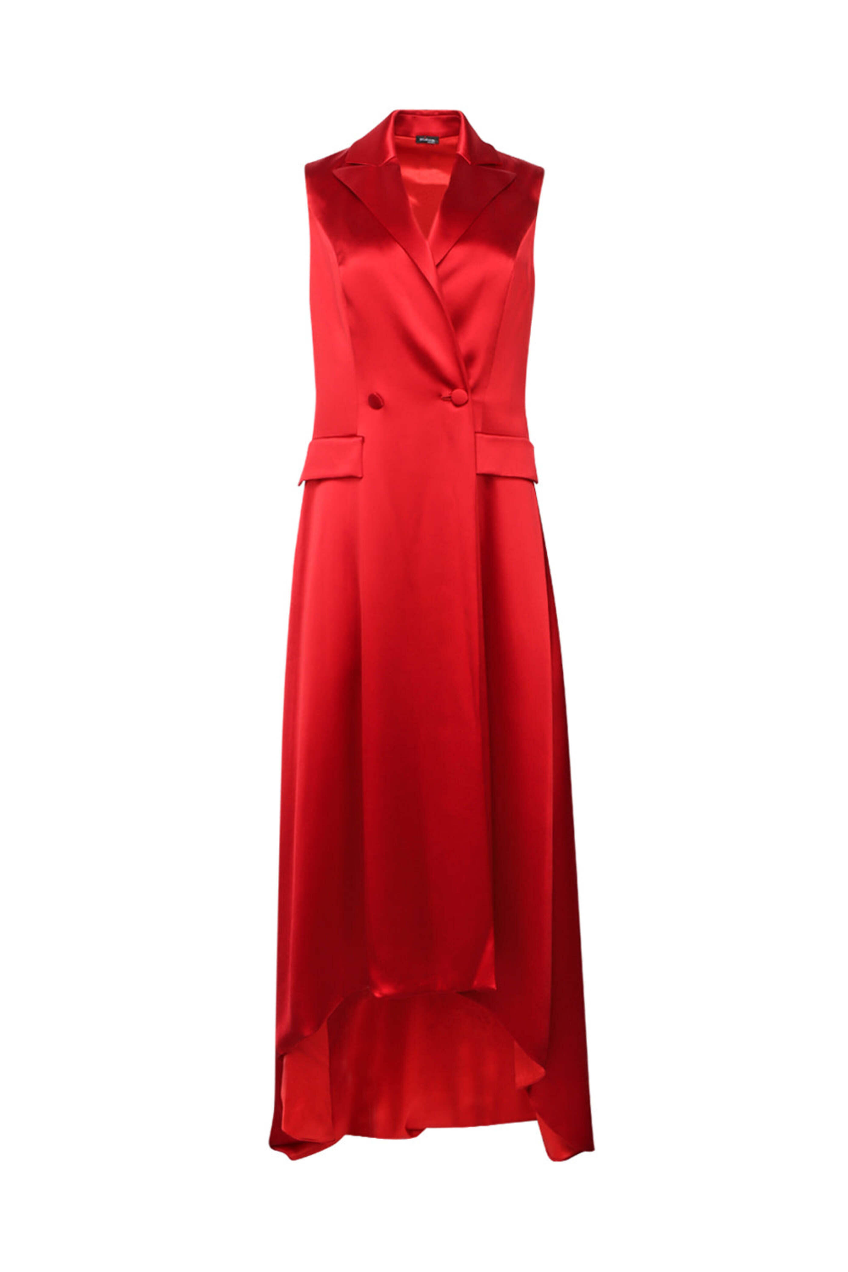 Kiton - Red Sleeveless Blazer Midi Dress | Mitchell Stores