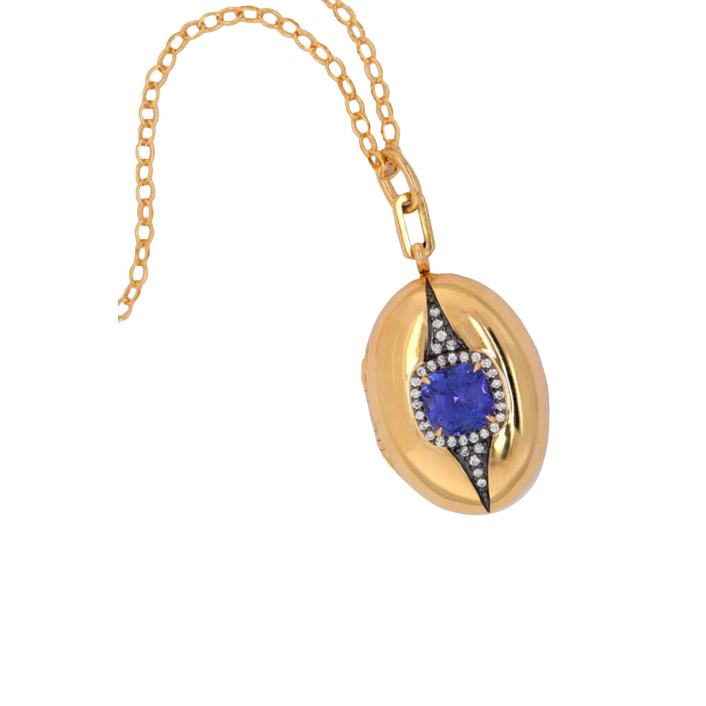 Monica Rich Kosann - Special Edition Tanzanite & Diamond Oval Locket