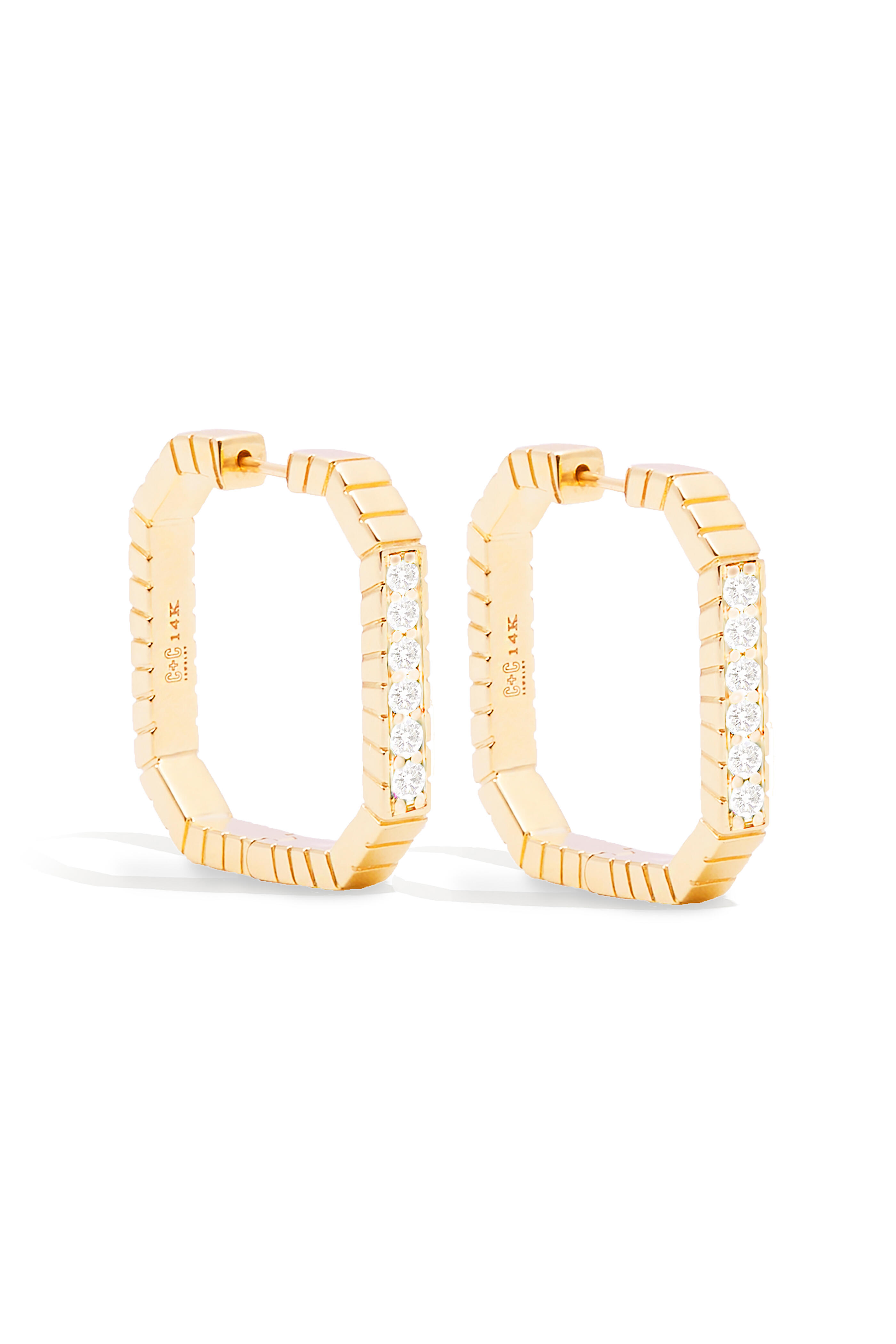 Campbell + Charlotte - 14K Diamond Hoop Earrings