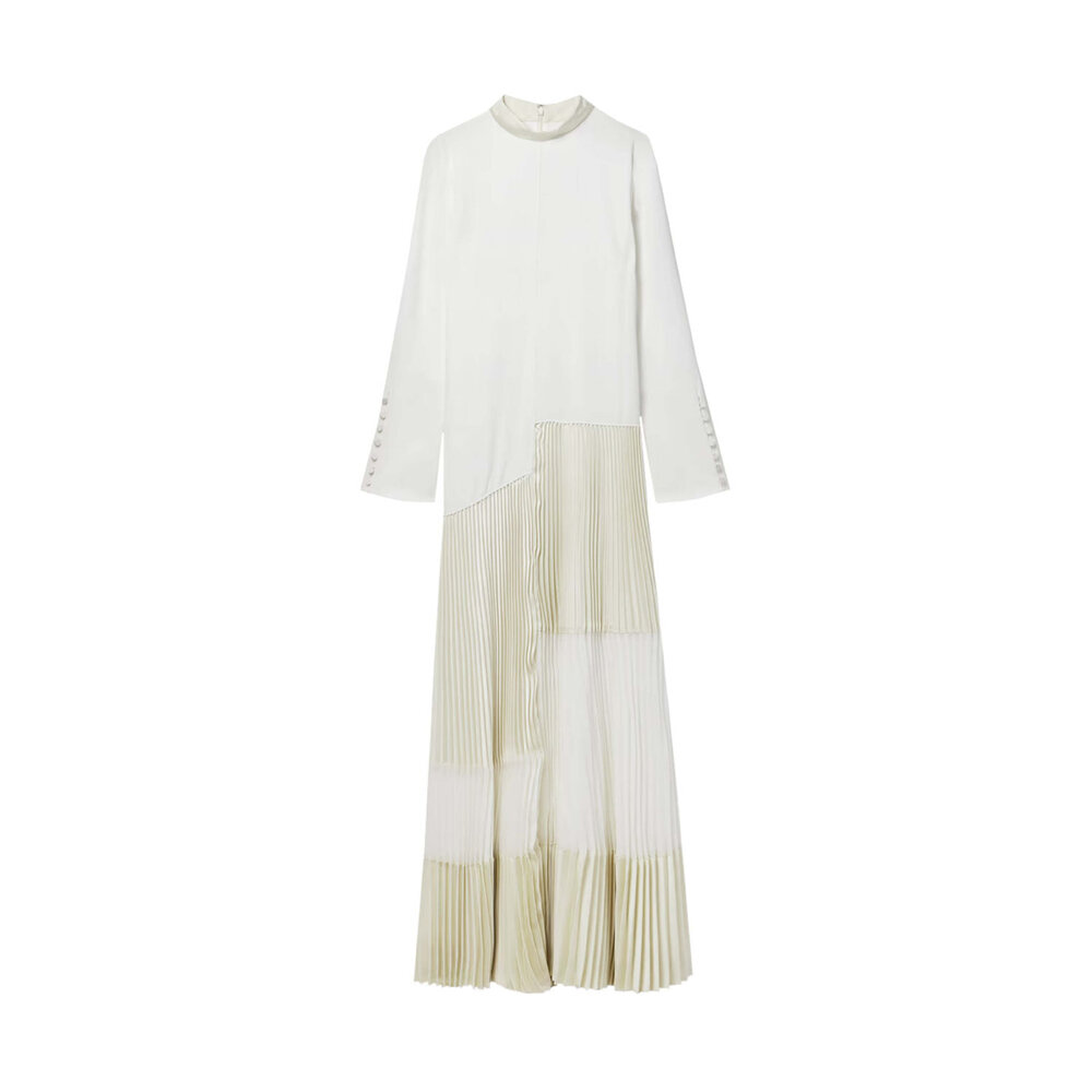 Simkhai - Ivory Long Sleeve Pleated Niamh Gown | Mitchell Stores