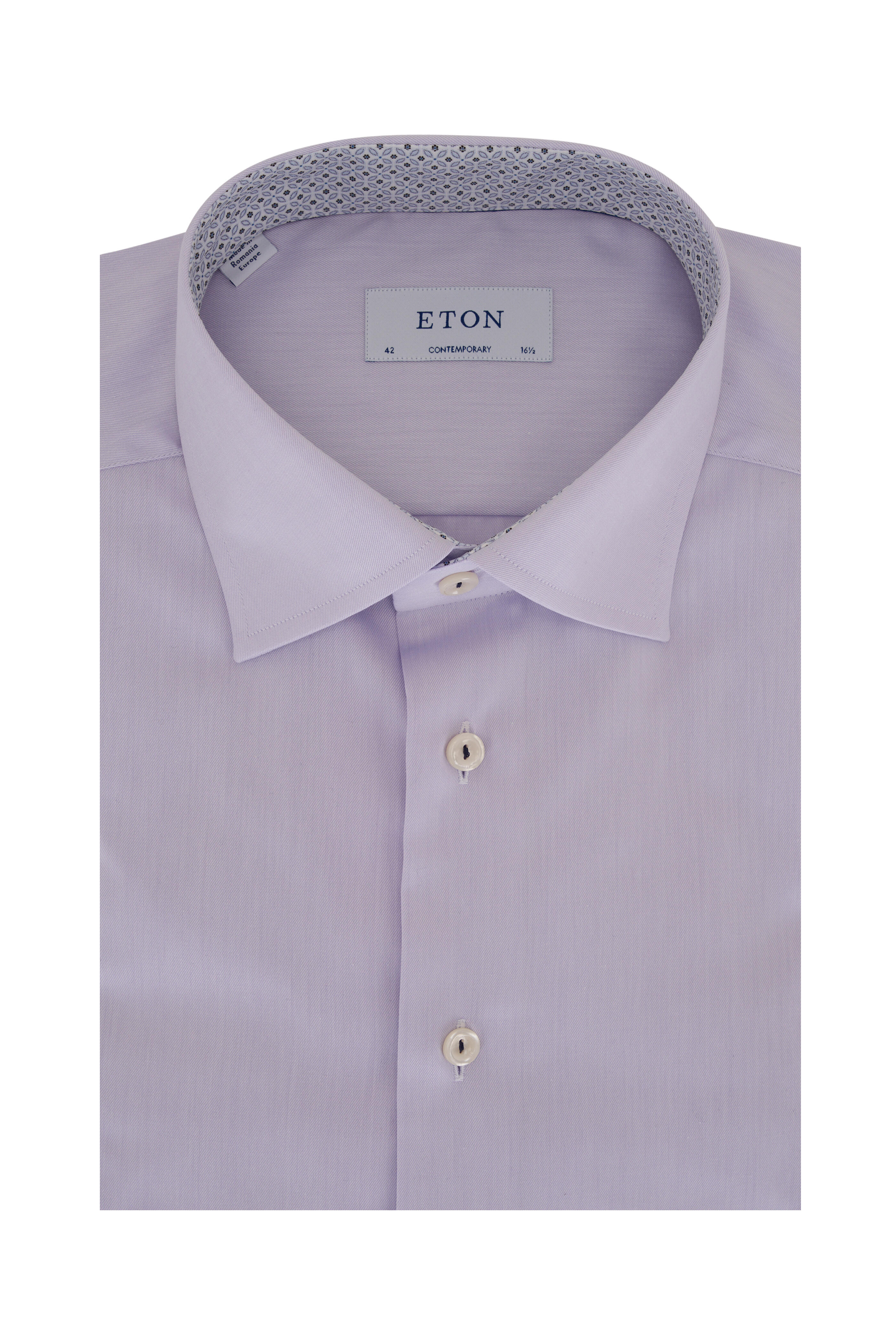 Eton - Solid Purple Cotton Dress Shirt | Mitchell Stores