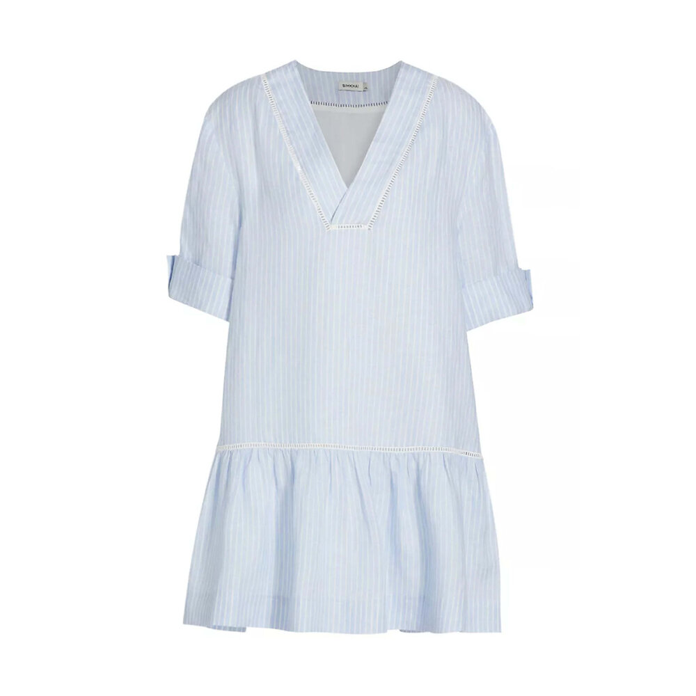 Simkhai - French Blue Stripe V Neck Jori Mini Dress