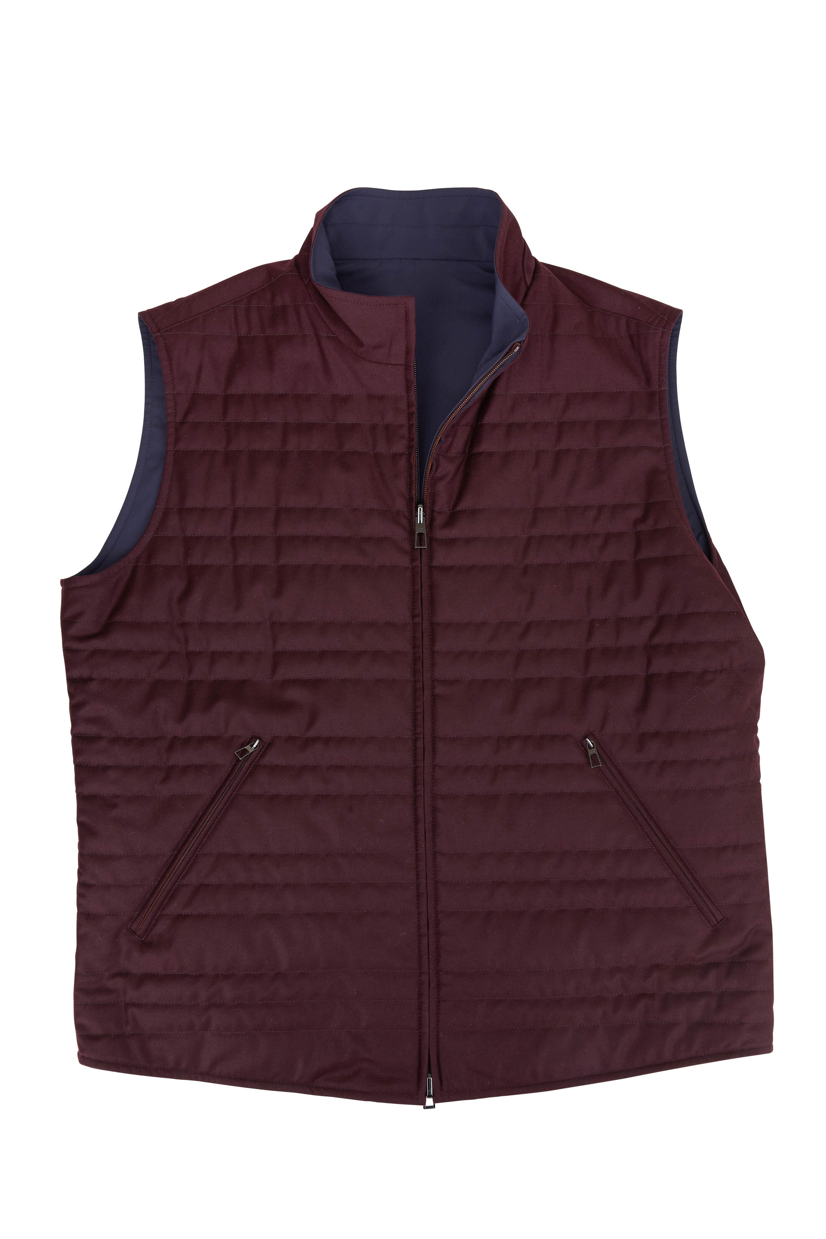 Loro Piana - Burgundy & Navy Reversible Rain Vest