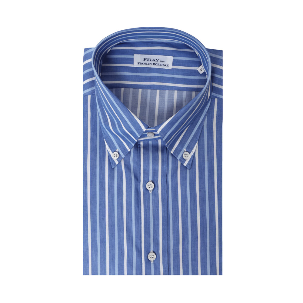 Fray - Blue & White Stripe Sport Shirt | Mitchell Stores