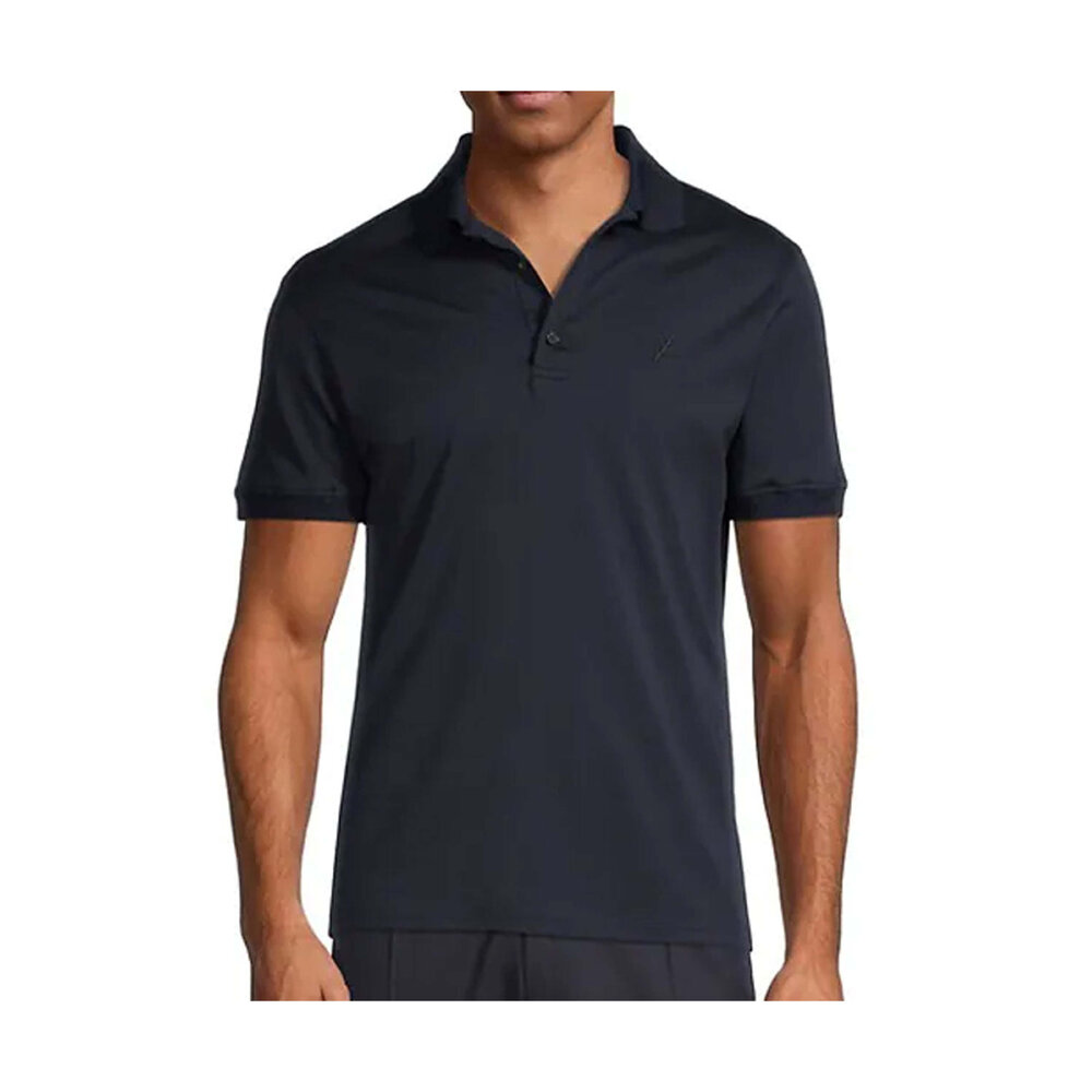 Isaia - Navy Logo Embroidered Polo | Mitchell Stores