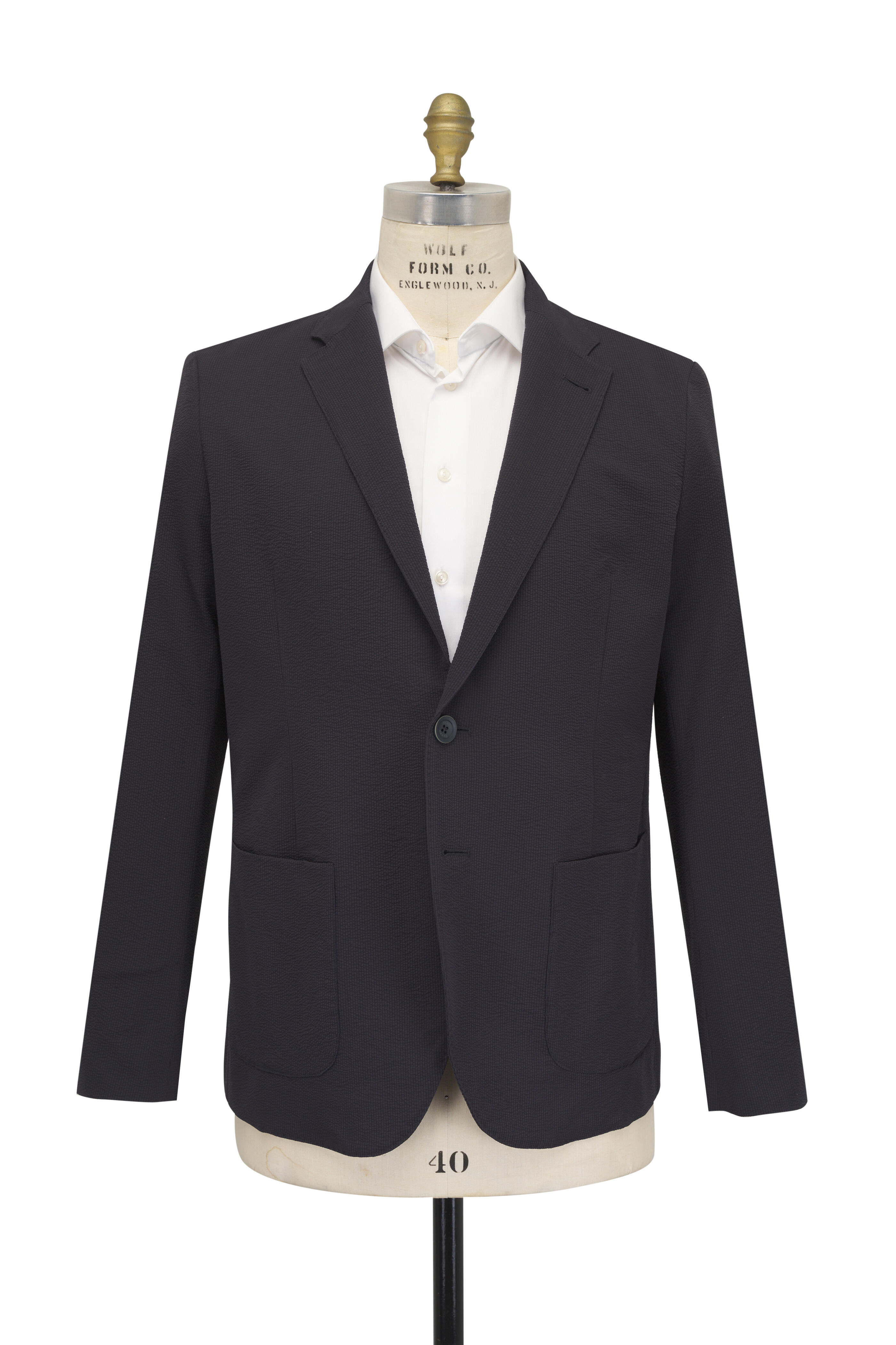 Herno - Navy Seersucker Blazer | Mitchell Stores