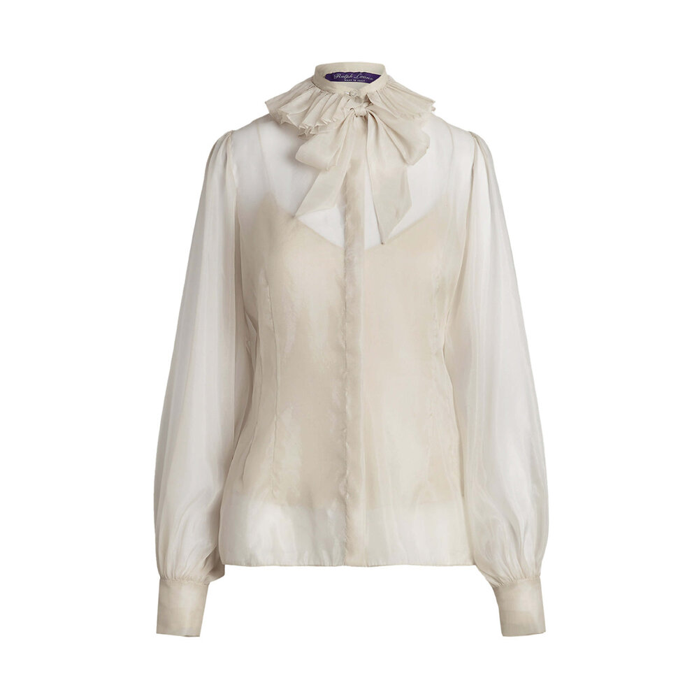 Ralph Lauren - Tan Quartz Puff Sleeve Kalen Top | Mitchell Stores