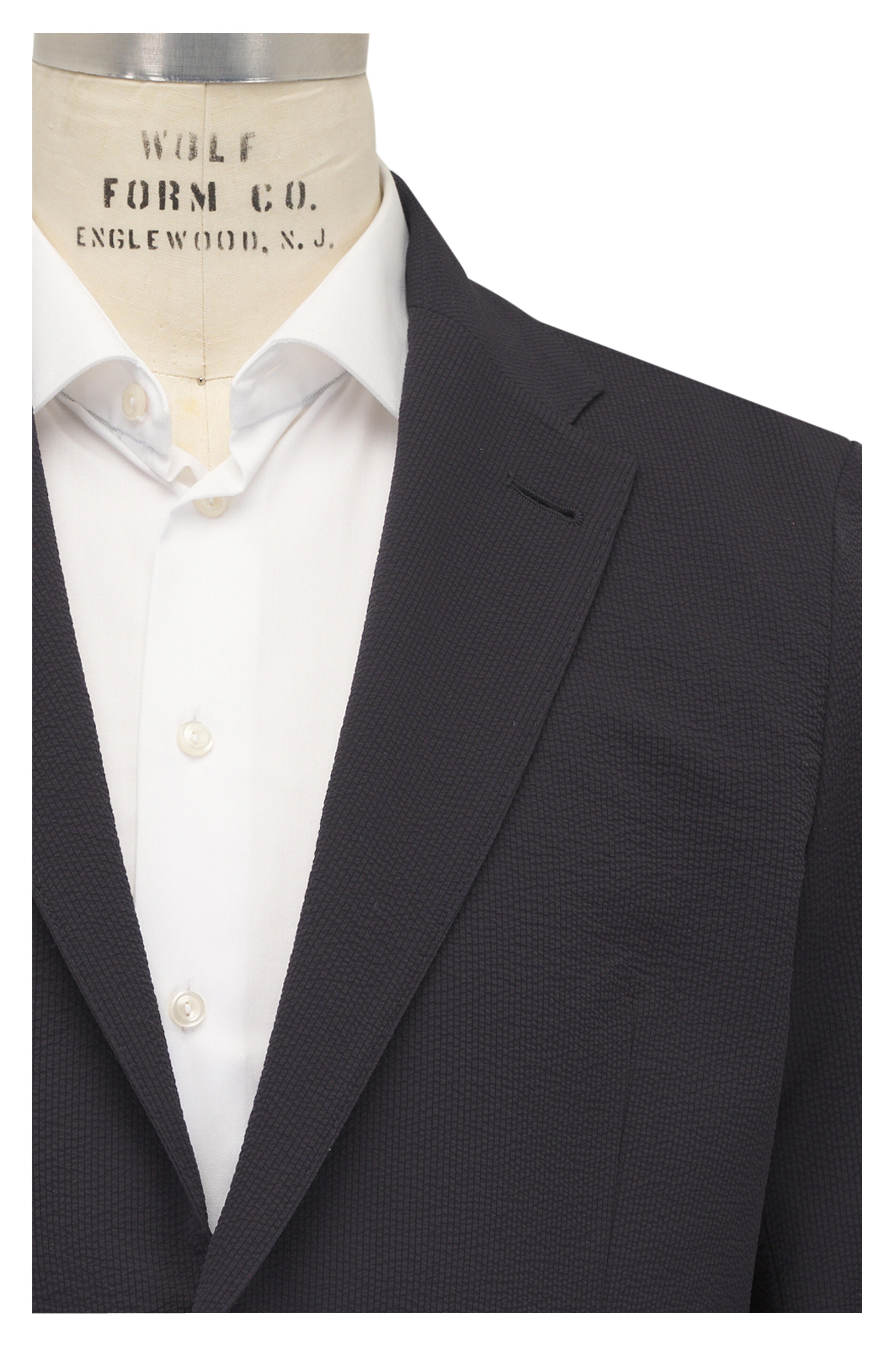 Herno - Navy Seersucker Blazer | Mitchell Stores