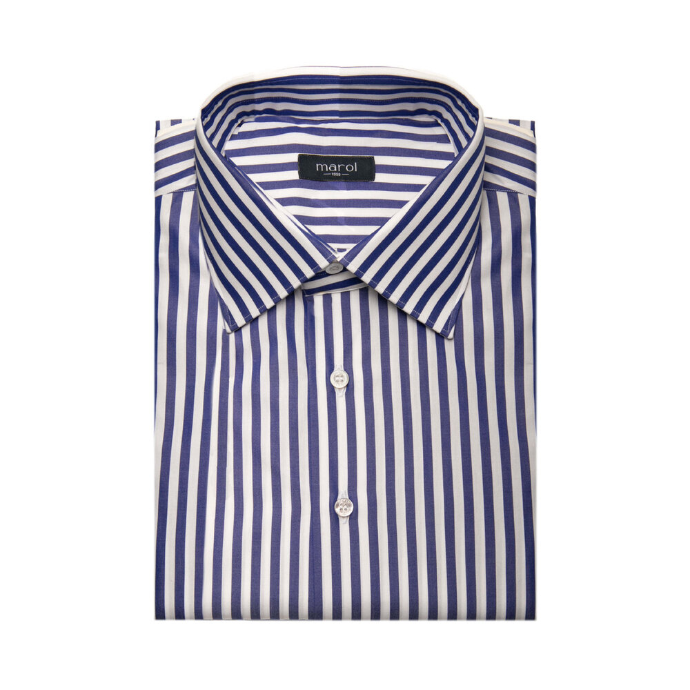 Marol - Dark Blue Stripe Dress Shirt | Mitchell Stores