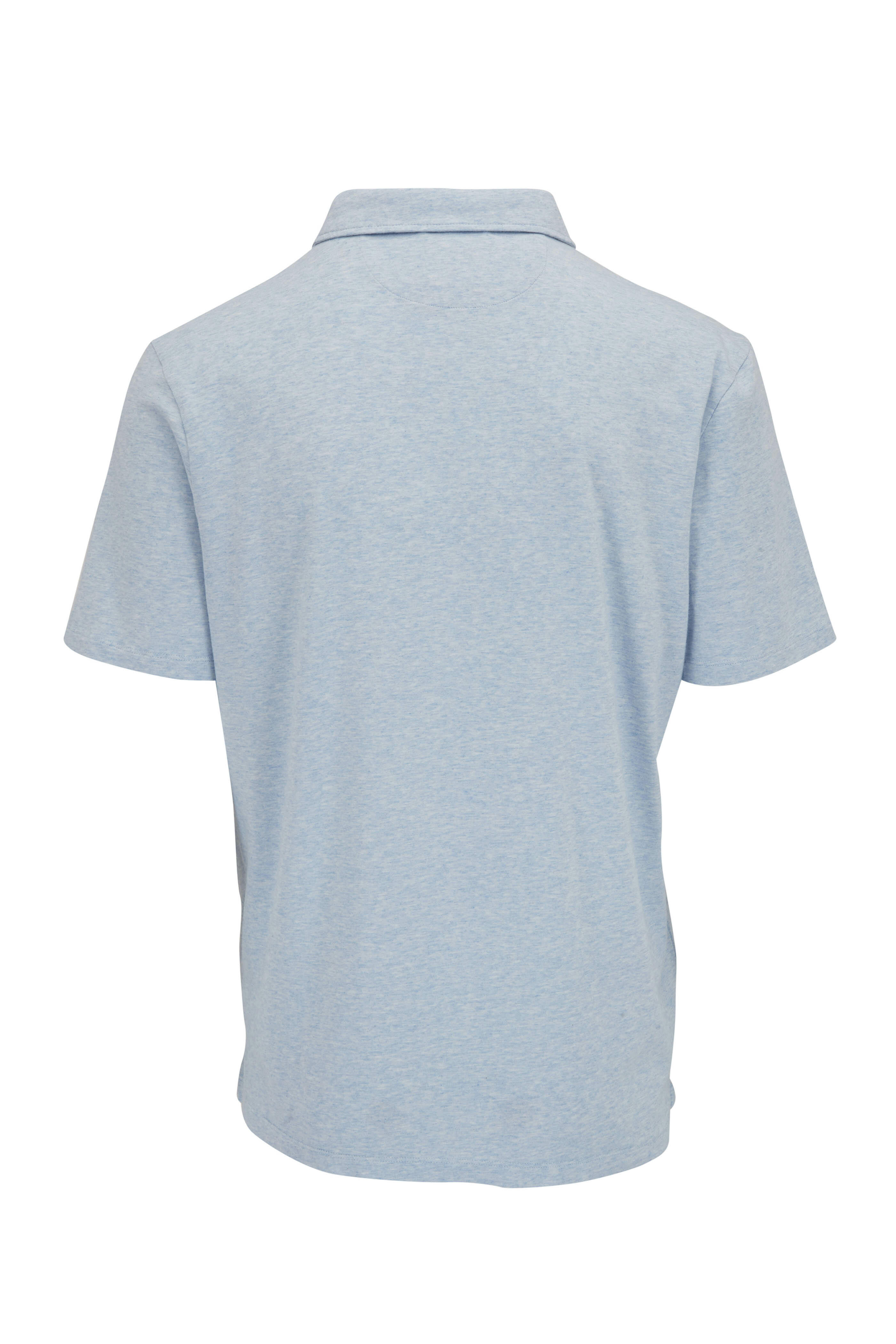 Faherty Brand - Movement™ Cardiff Blue Heather Short Sleeve Polo