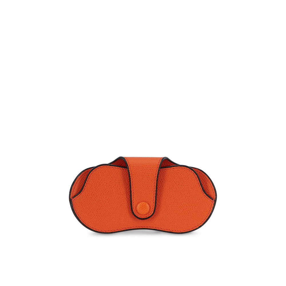 Valextra - Bright Orange Leather Eyeglass Case | Mitchell Stores