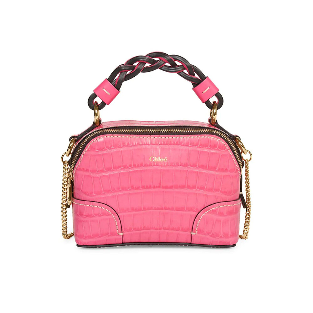 Chloé - Mini Daria Croc Embossed Leather Satchel