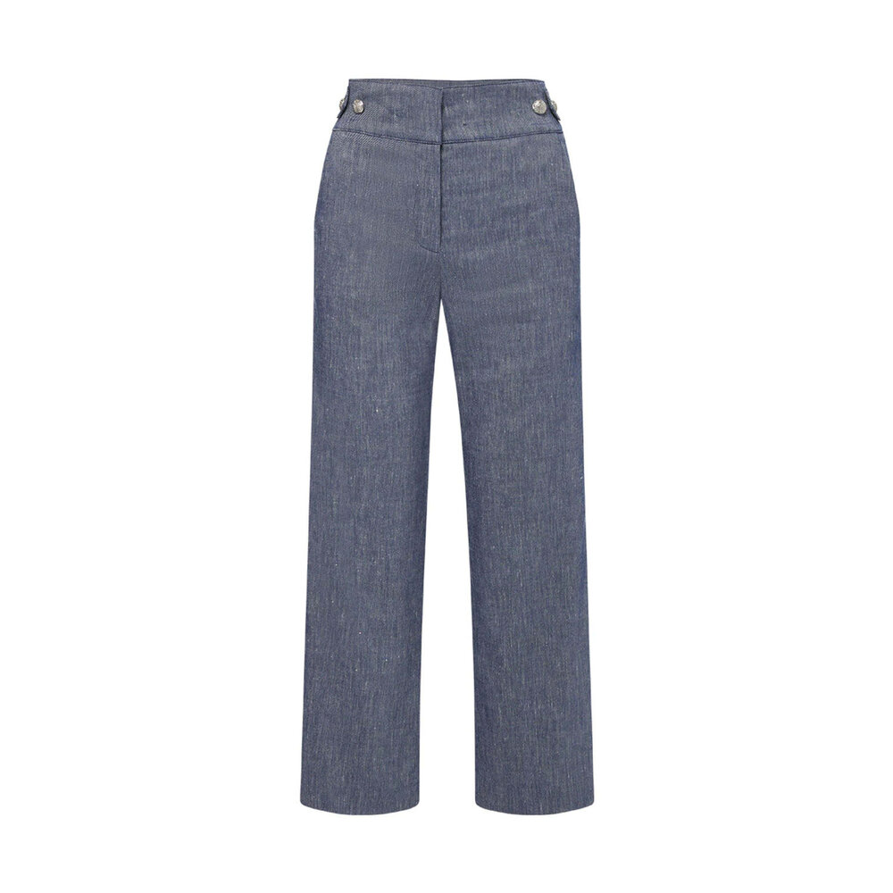 Veronica Beard - Blue Melange Linen Aubrie Pant | Mitchell Stores
