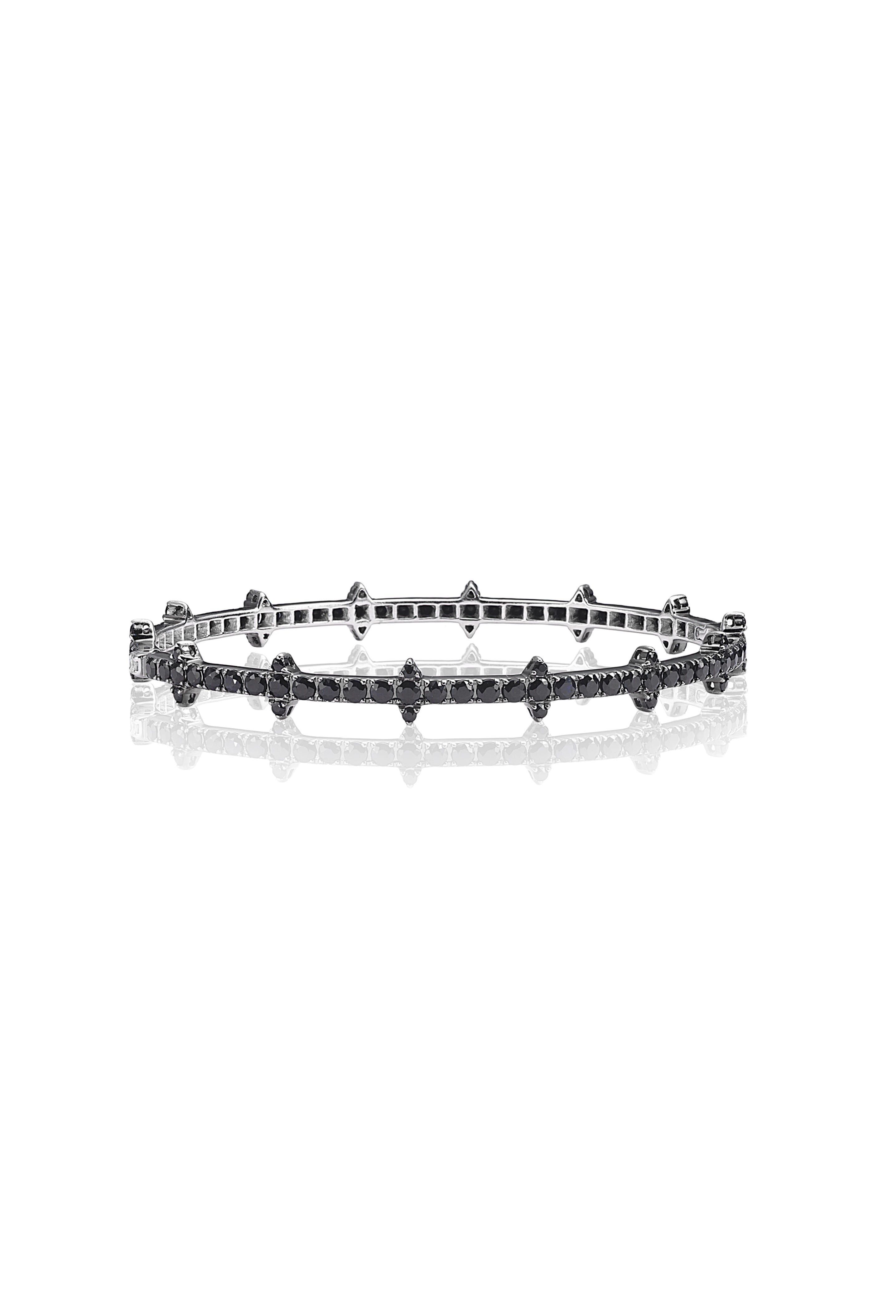 Nam Cho - Black Sapphire & Diamond Oval Spike Bracelet