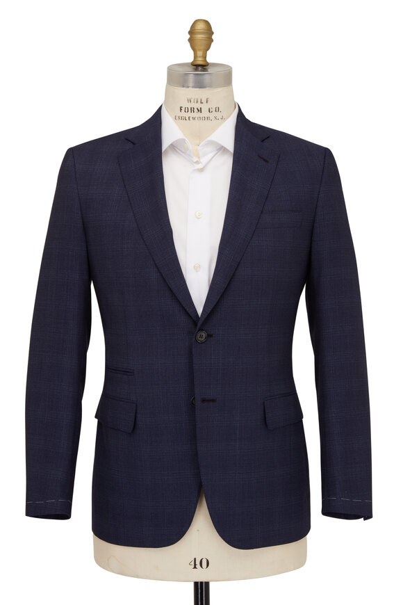 Brioni - Blue Micro Check Wool Suit | Mitchell Stores