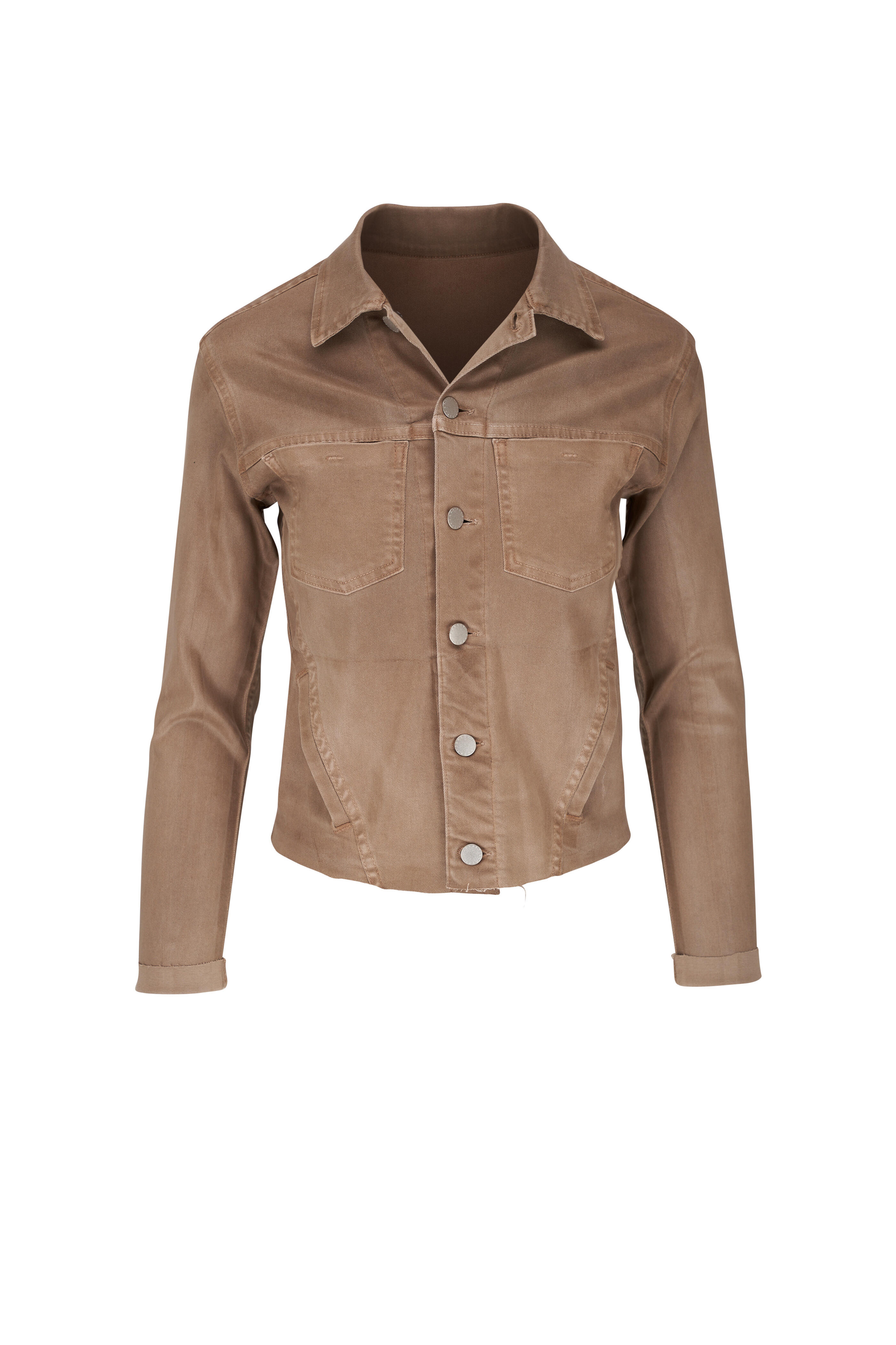 L'Agence - Janelle Deep Taupe Coated Denim Jacket
