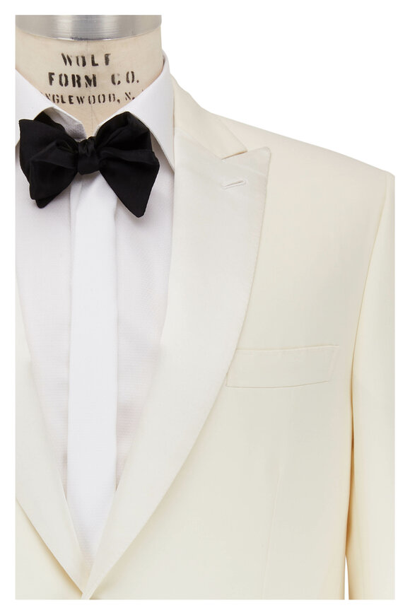 Brioni - White Wool Single Button Dinner Jacket | Mitchell Stores