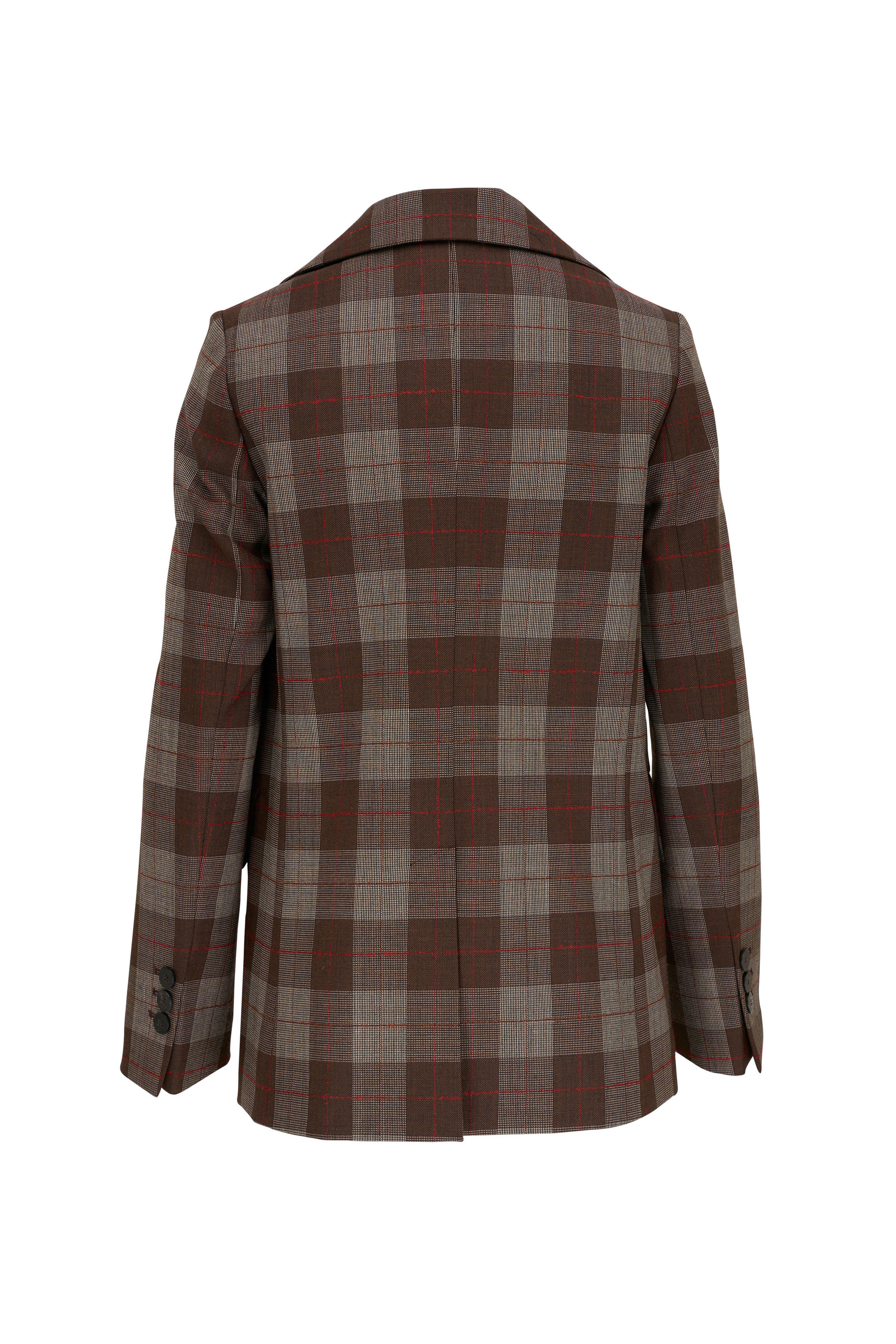 Bogner - Philina Brown & Red Check Blazer | Mitchell Stores