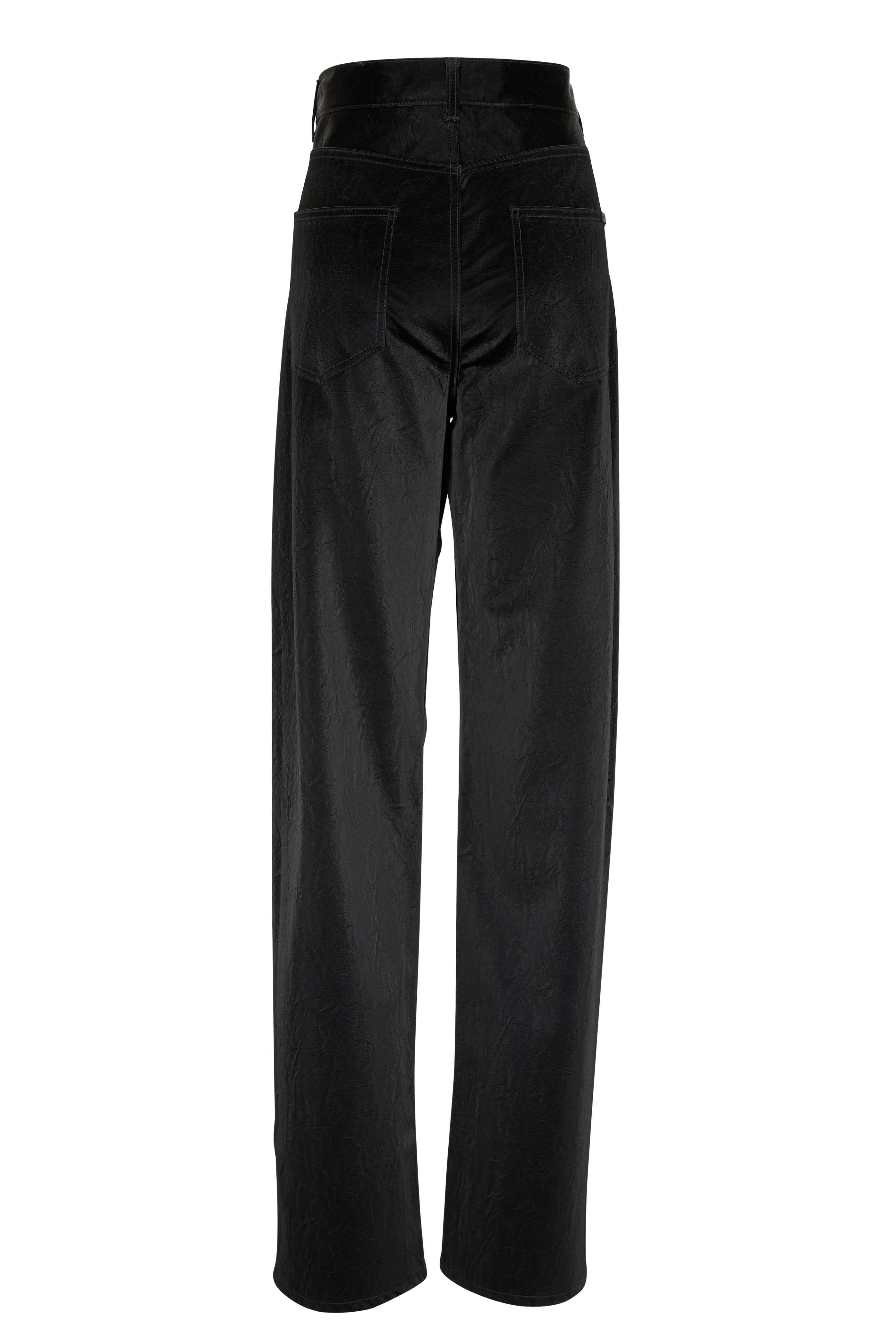 Saint Laurent - Black Crinkle Coated Denim Pant