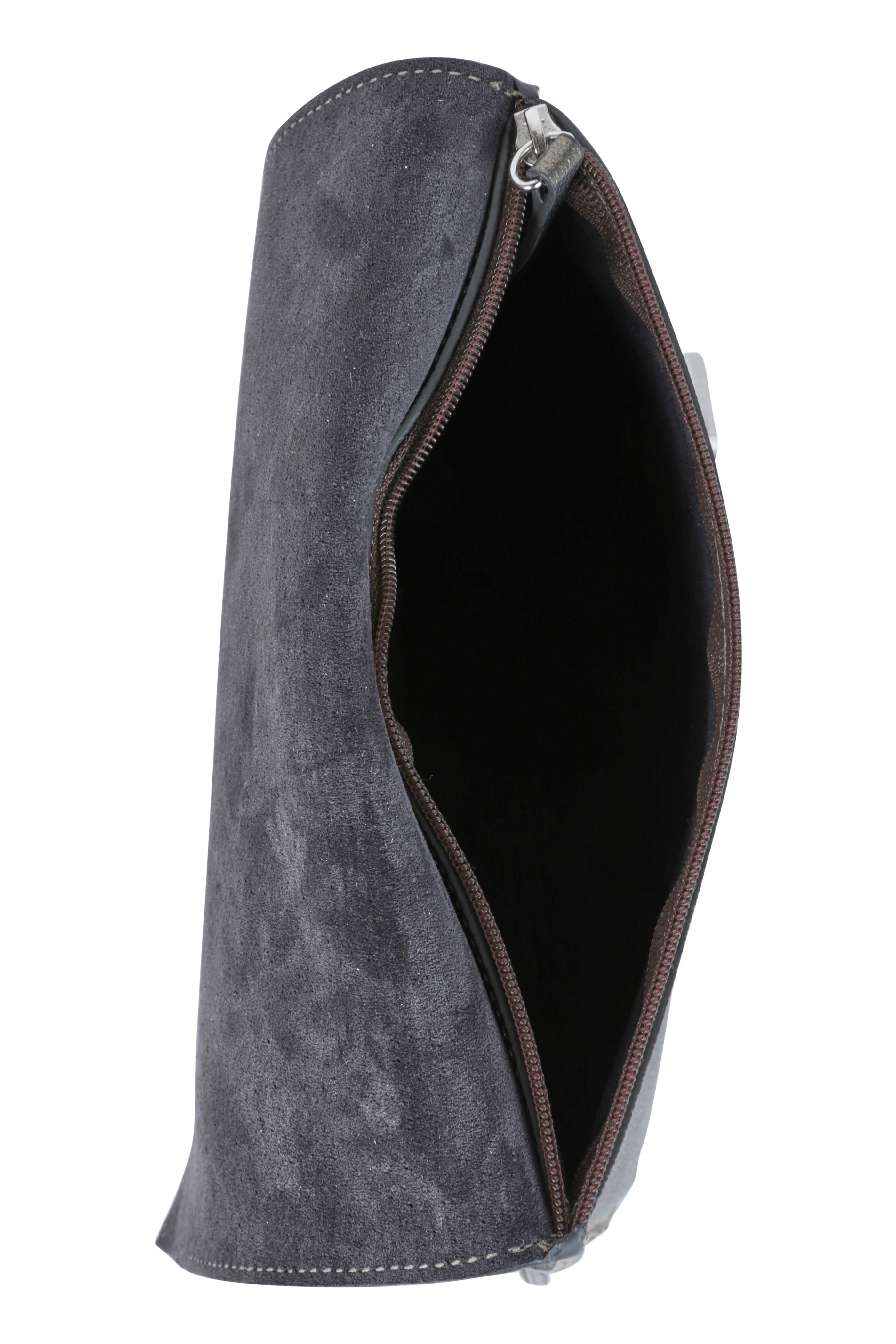 B May Bags - Pewter Metallic Leather Small Crossbody