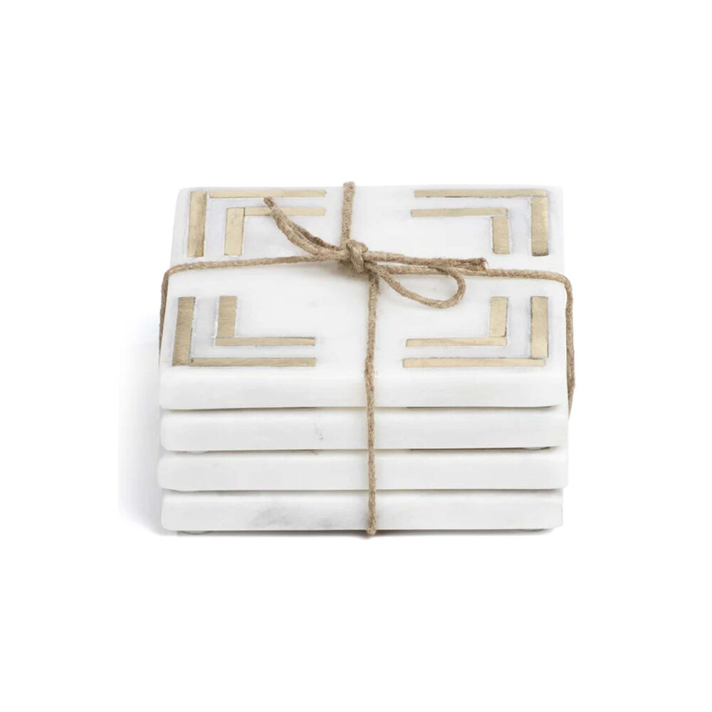 Zodax - Marble Square Coaster Set | Mitchell Stores