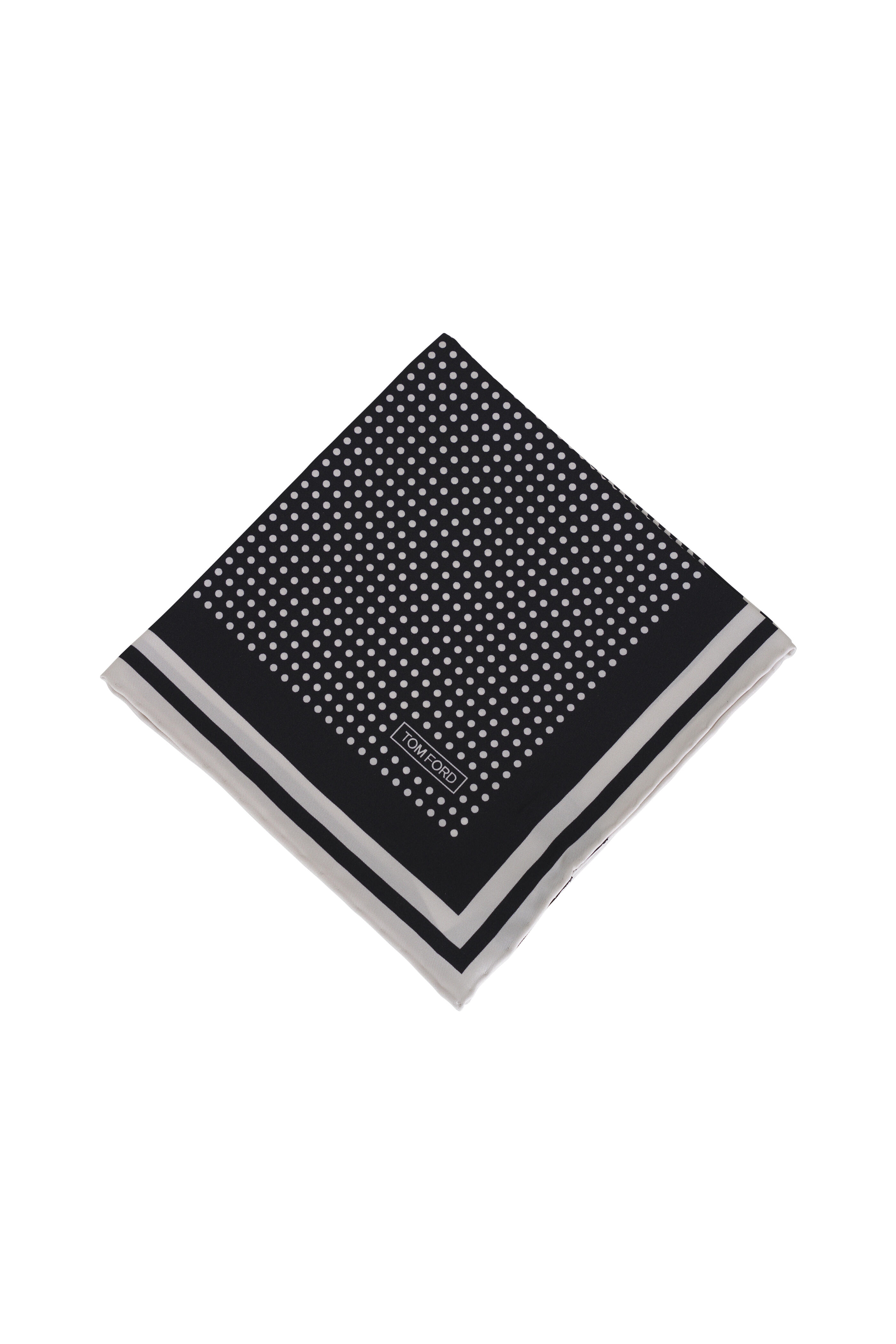 Tom Ford - Black Polka Dot Print Pocket Square | Mitchell Stores