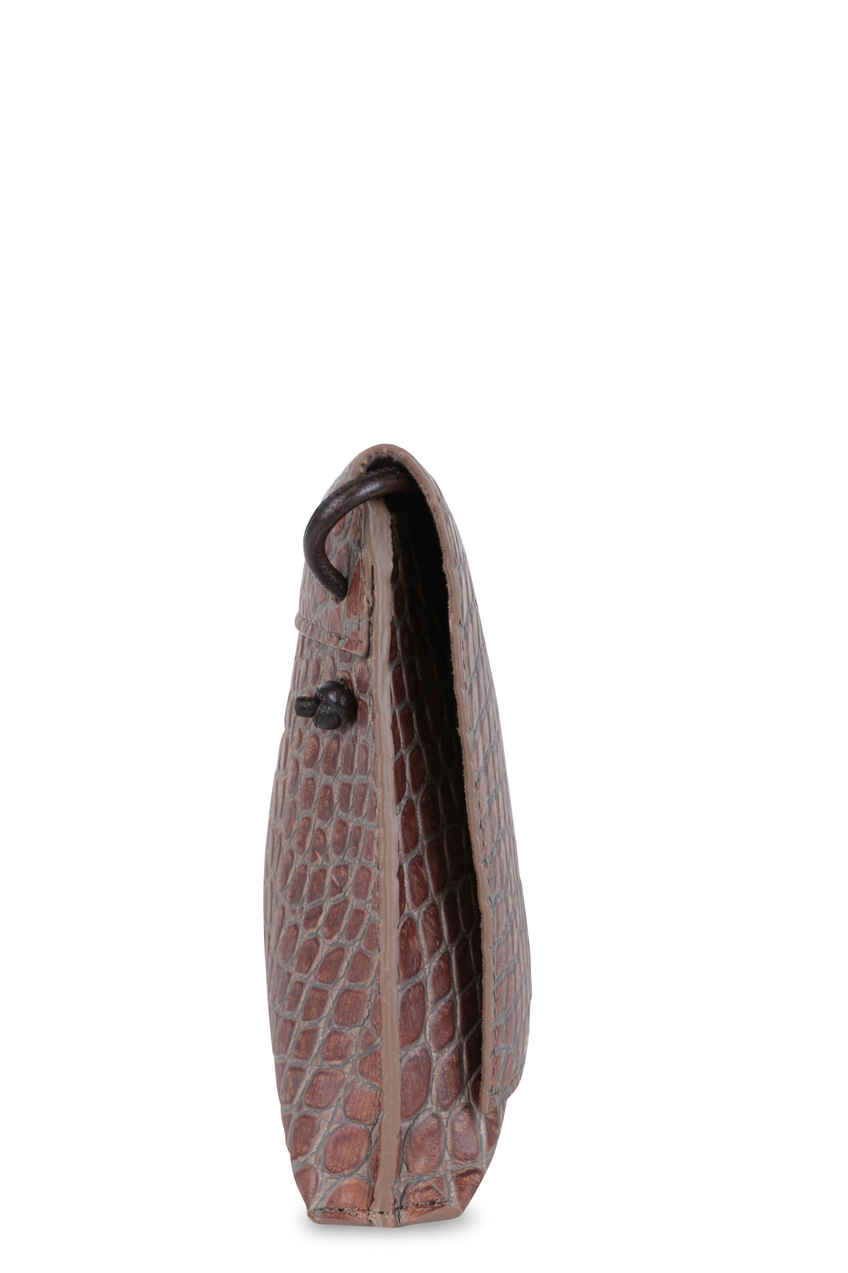 B May Bags - Latte Embossed Gator Crossbody | Mitchell Stores