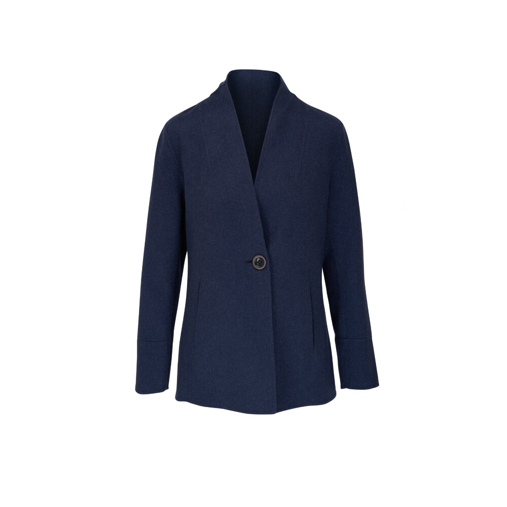 Kinross - Dusk Navy Lightweight Easy One Button Coat