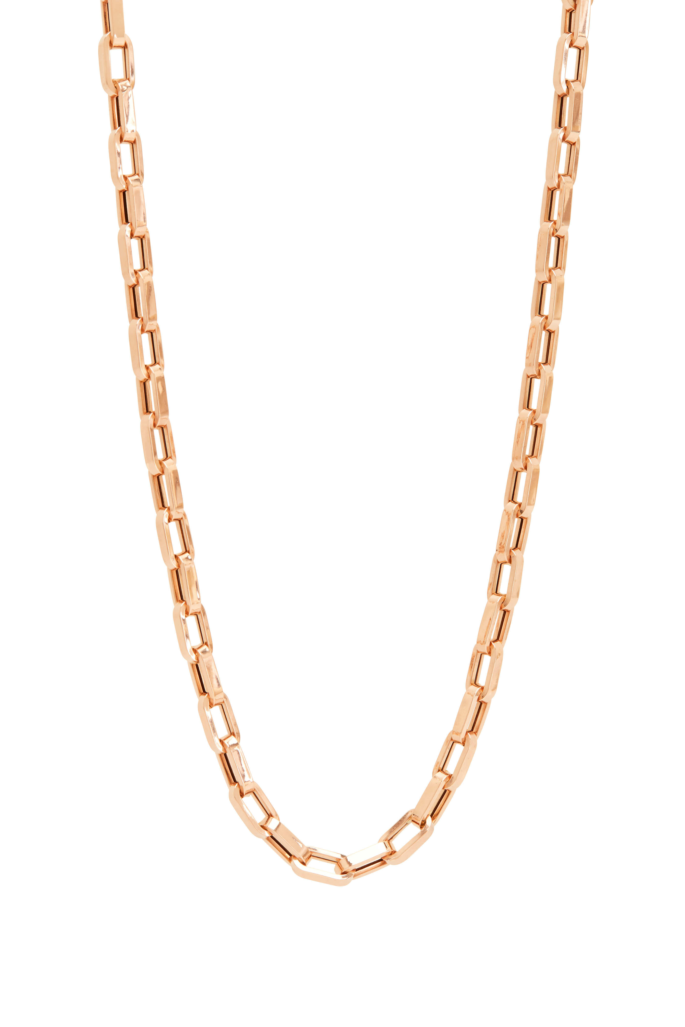 Genevieve Lau - Rose Gold Hollow Rectangular Chain Necklace