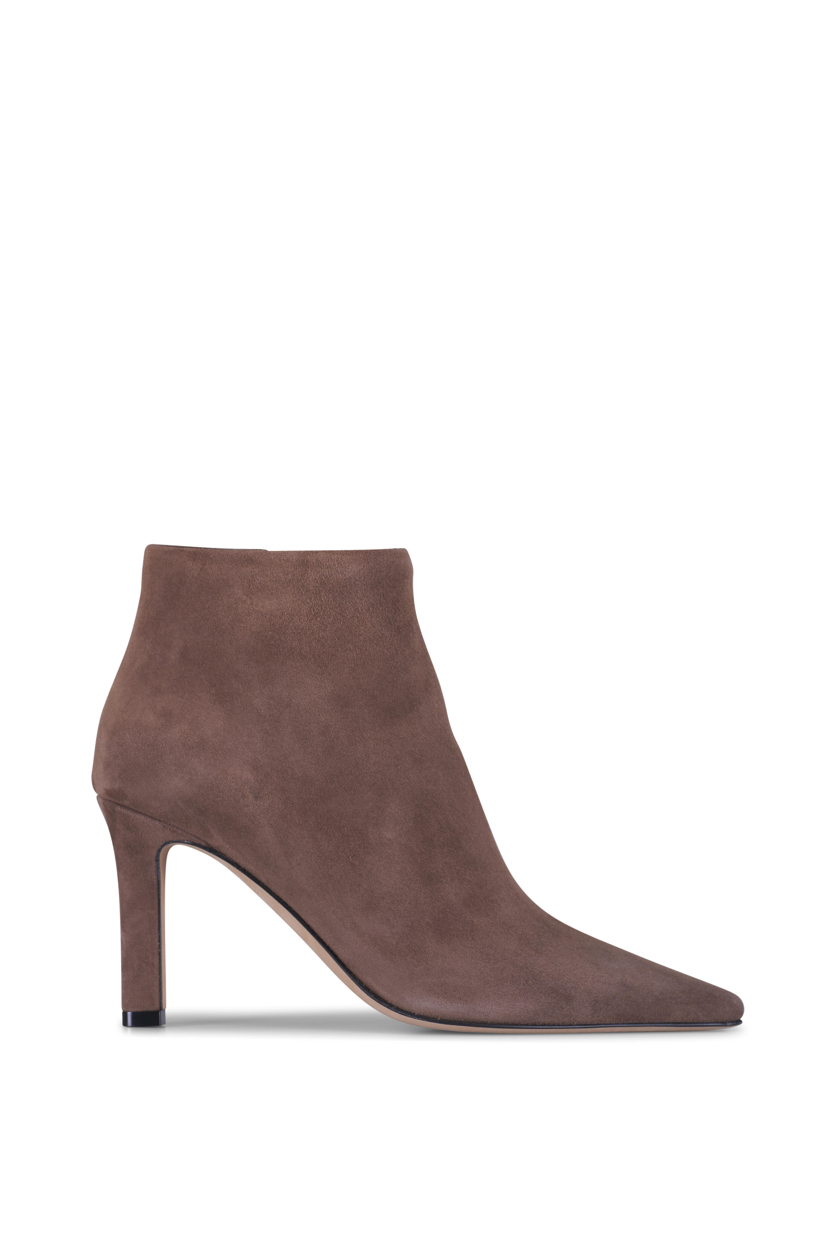 The Row - Carla Dark Taupe Suede Boot, 80mm | Mitchell Stores