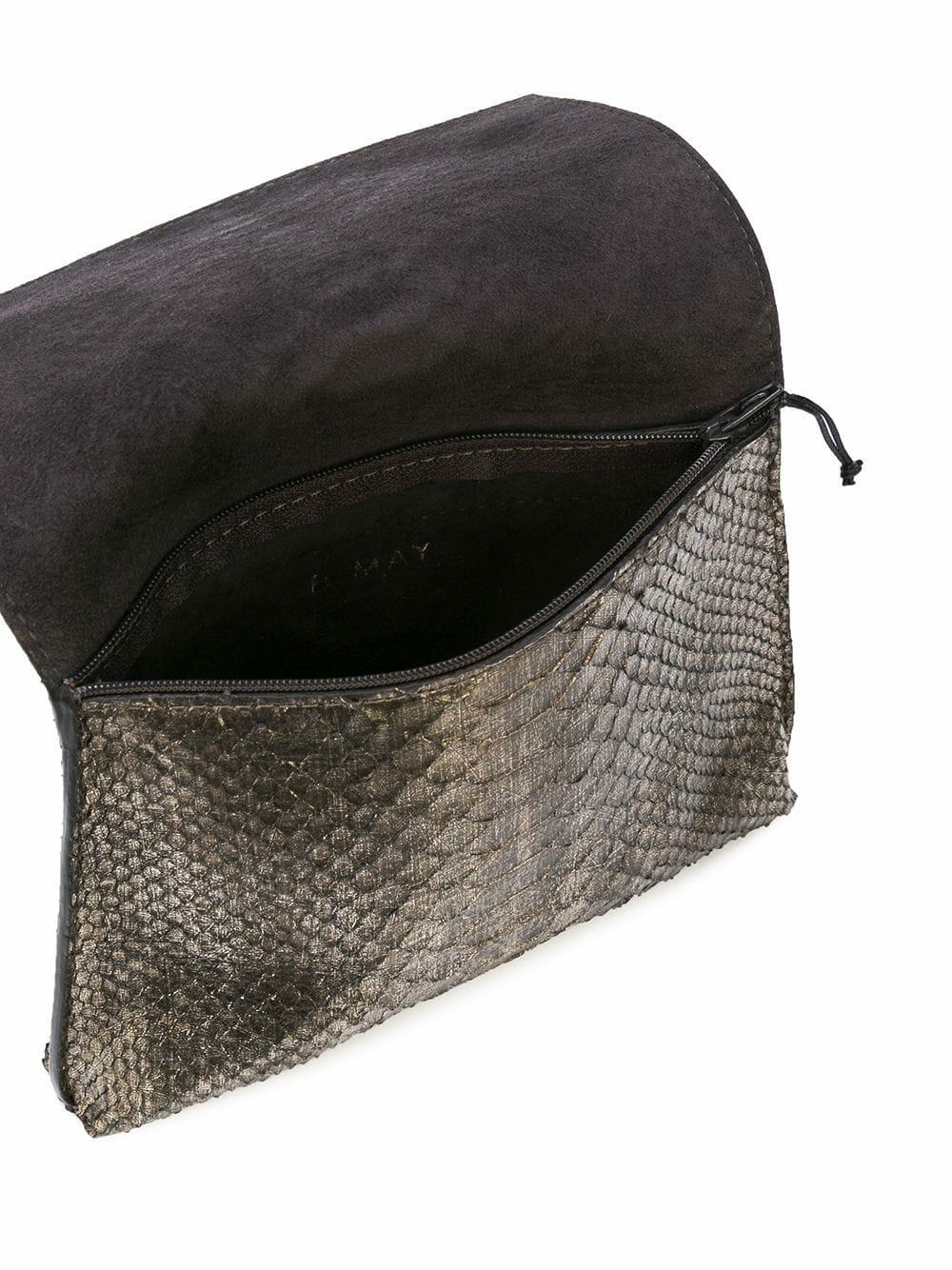 B May Bags - Dapple Metallic Copper Python Foldover Crossbody