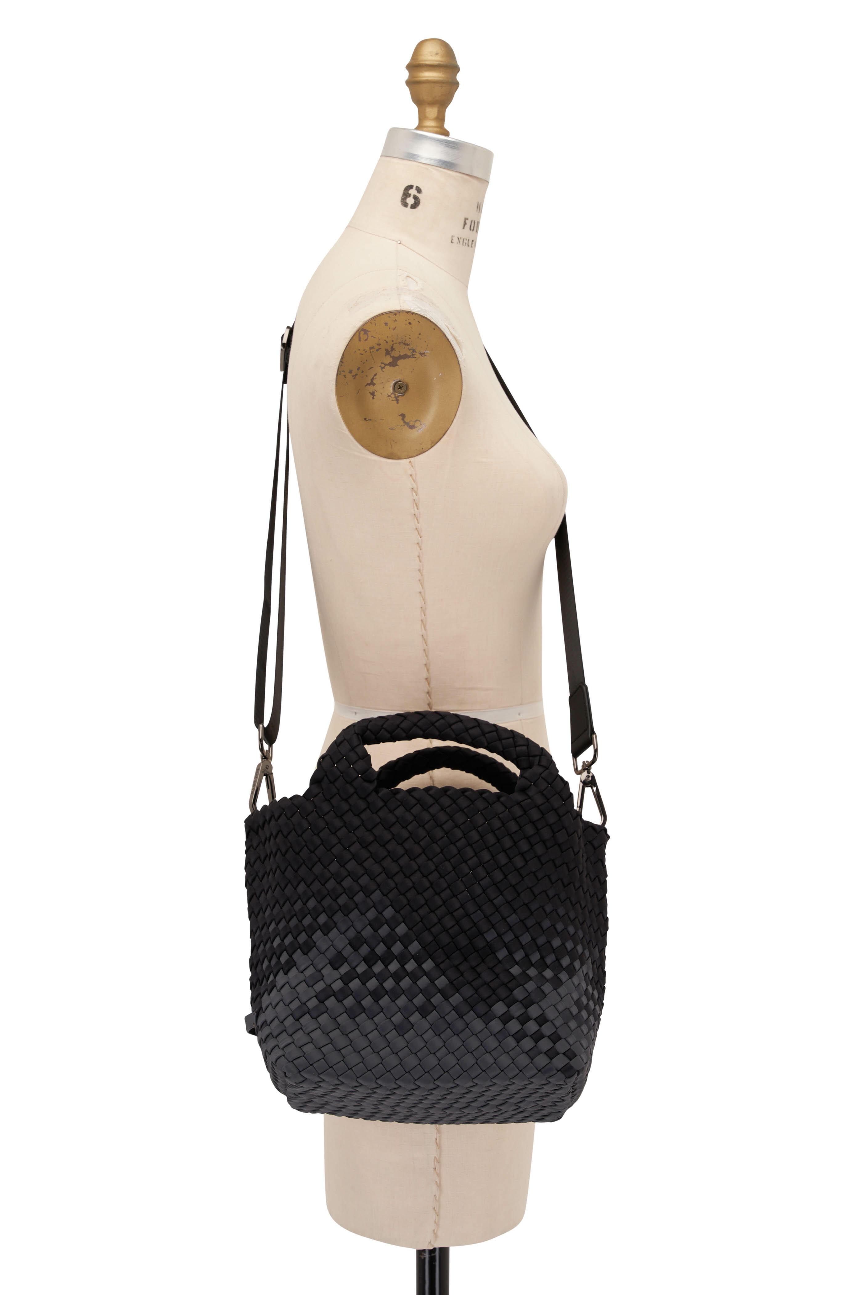 Naghedi - St. Barth's Olea Woven Dark Grey Tote Bag
