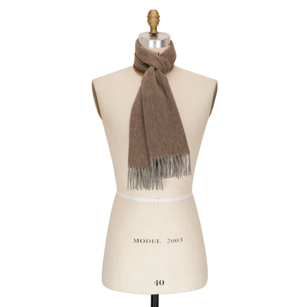 Alex Begg - Solid Flannel Vicuna Reversible Cashmere Scarf