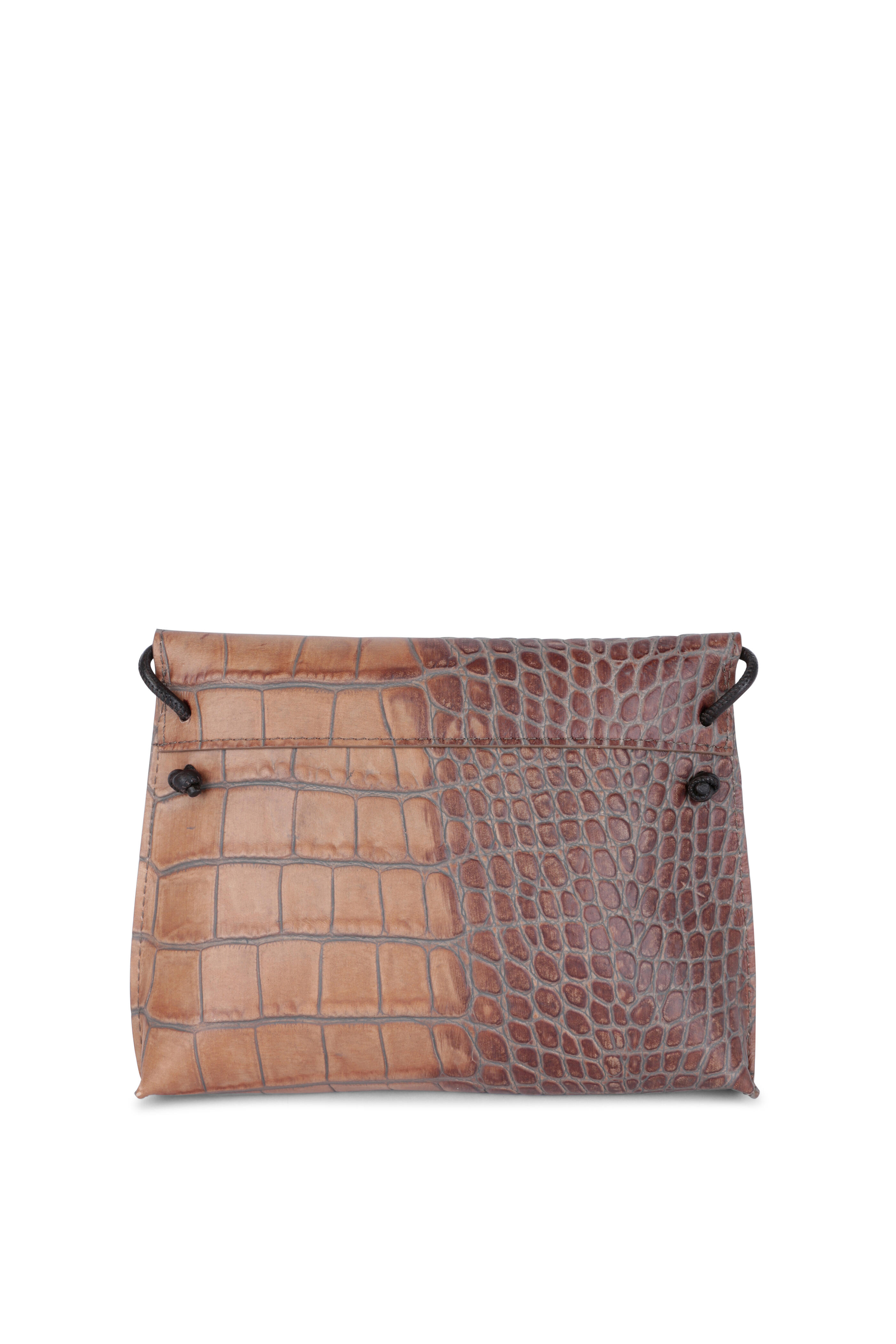 B May Bags - Latte Embossed Gator Crossbody | Mitchell Stores