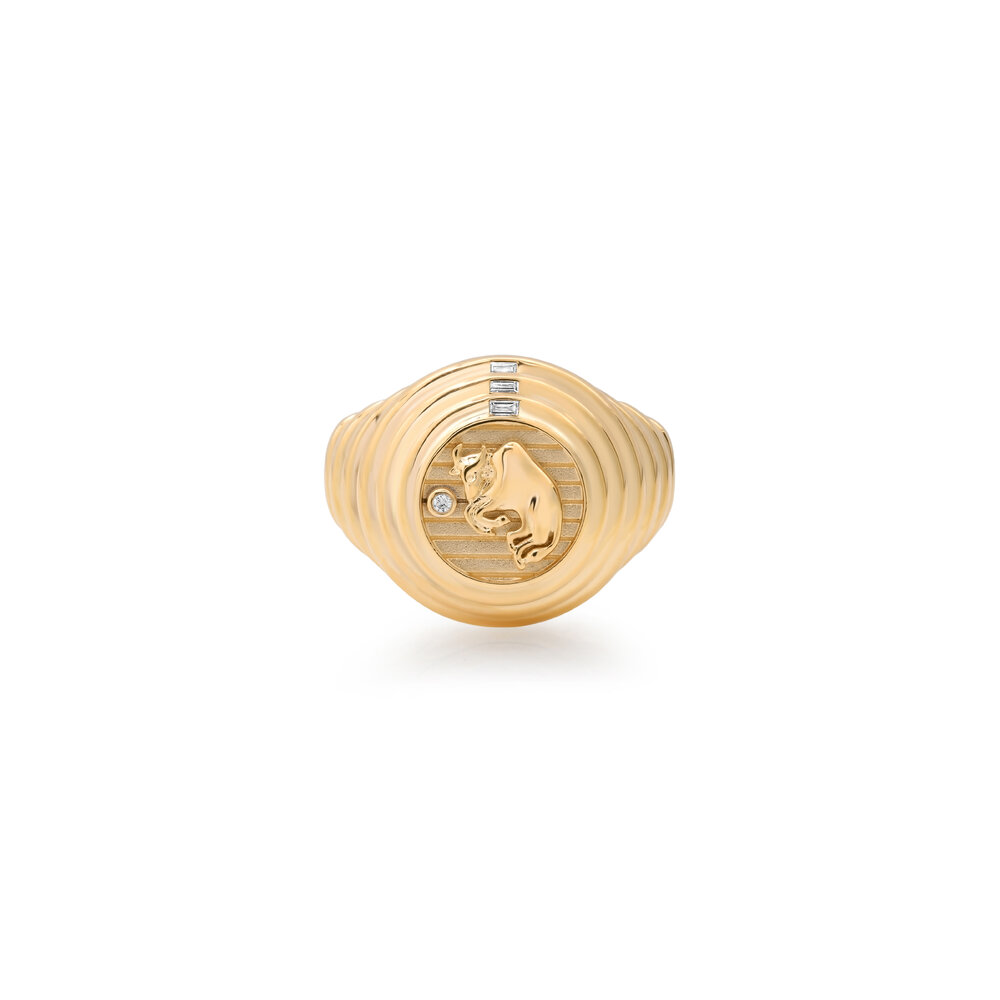 Helena Rose - 14k Yellow Gold Taurus Zodiac Ring