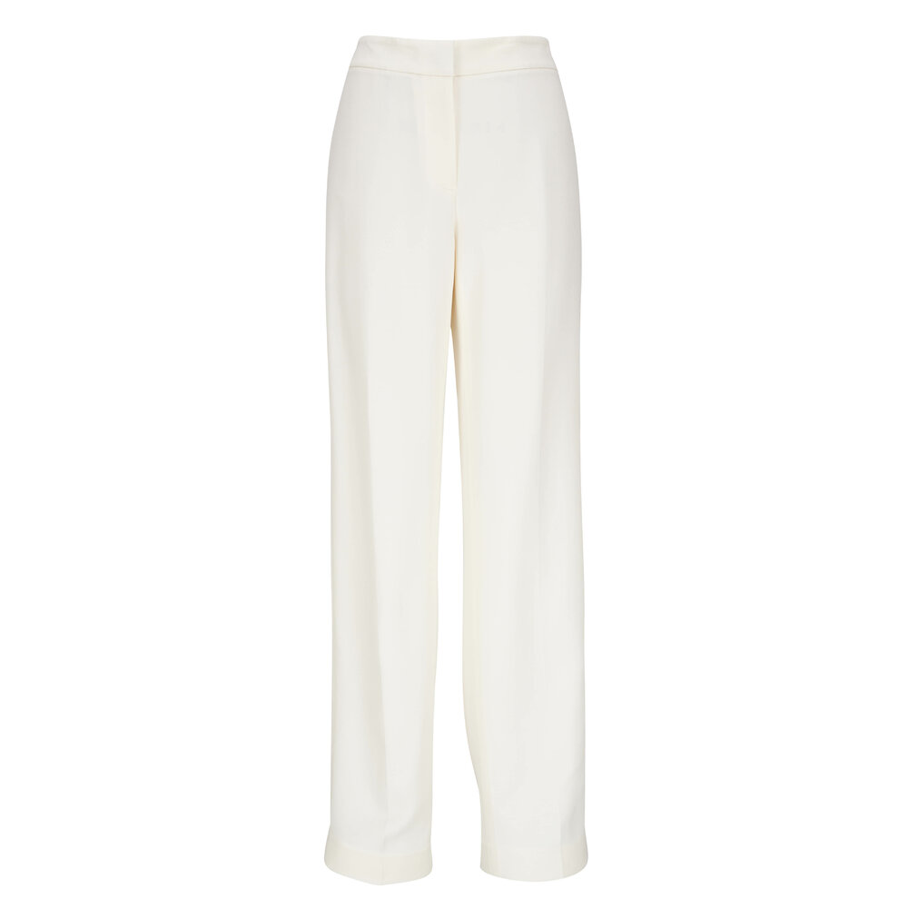 Lafayette 148 New York - Barrow Cloud White Silk Crepe Pant