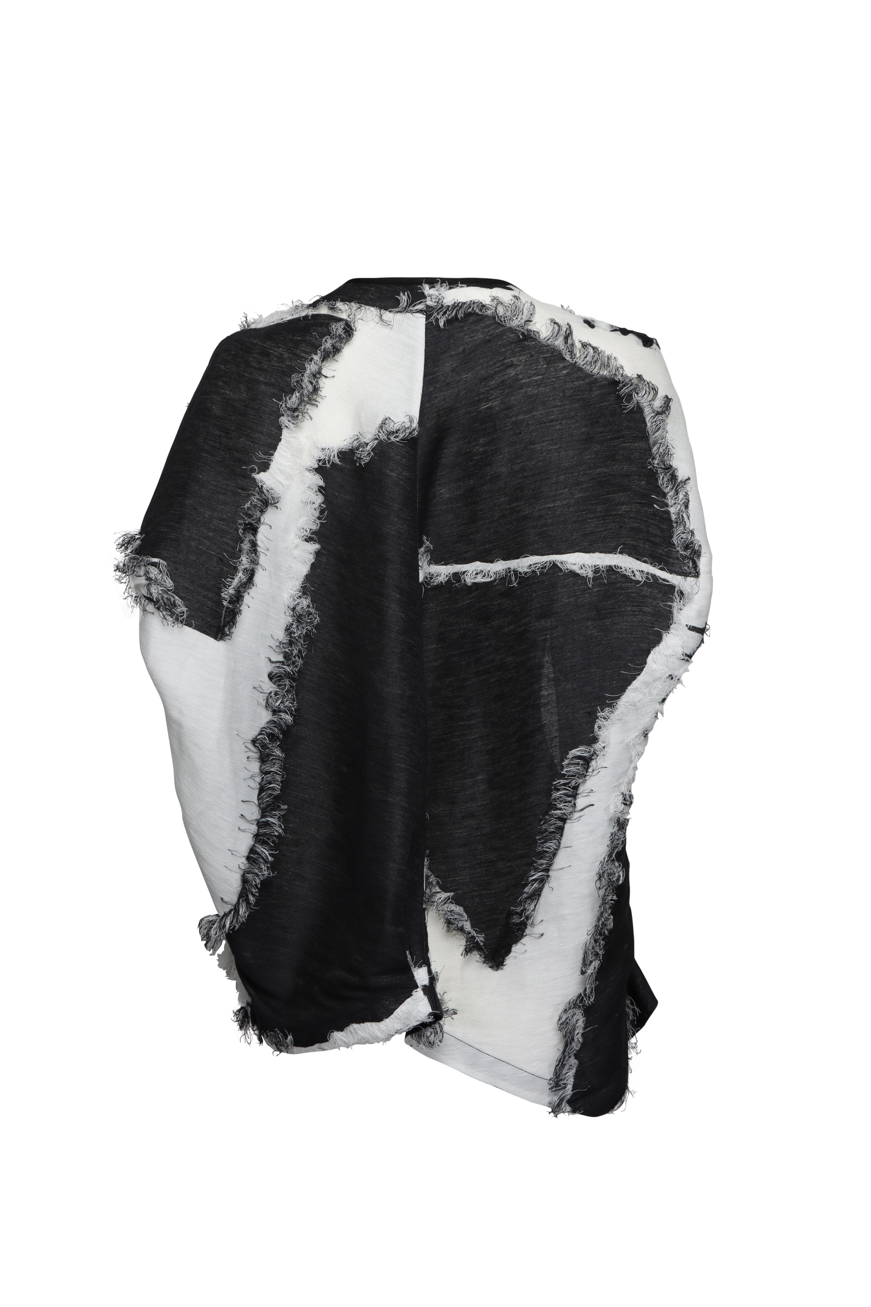 Zero + Maria Cornejo - Koya Black Fringe Coupe Shrug