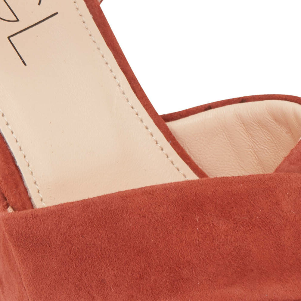 AGL - Pam Jujube Velour Platform Sandal, 130mm | Mitchell Stores