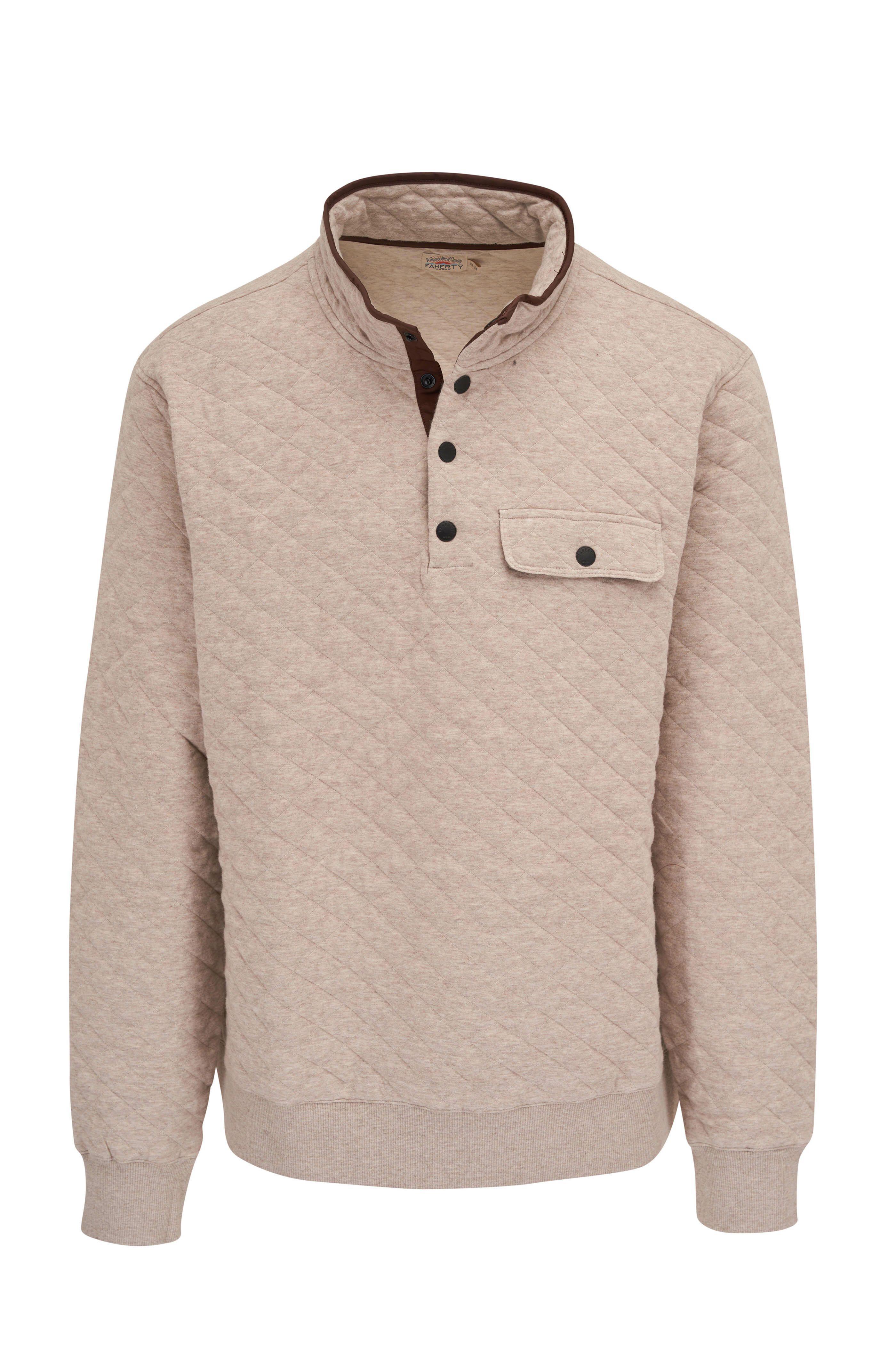 Faherty Brand - Epic Oat Quilted Pullover | Mitchell Stores