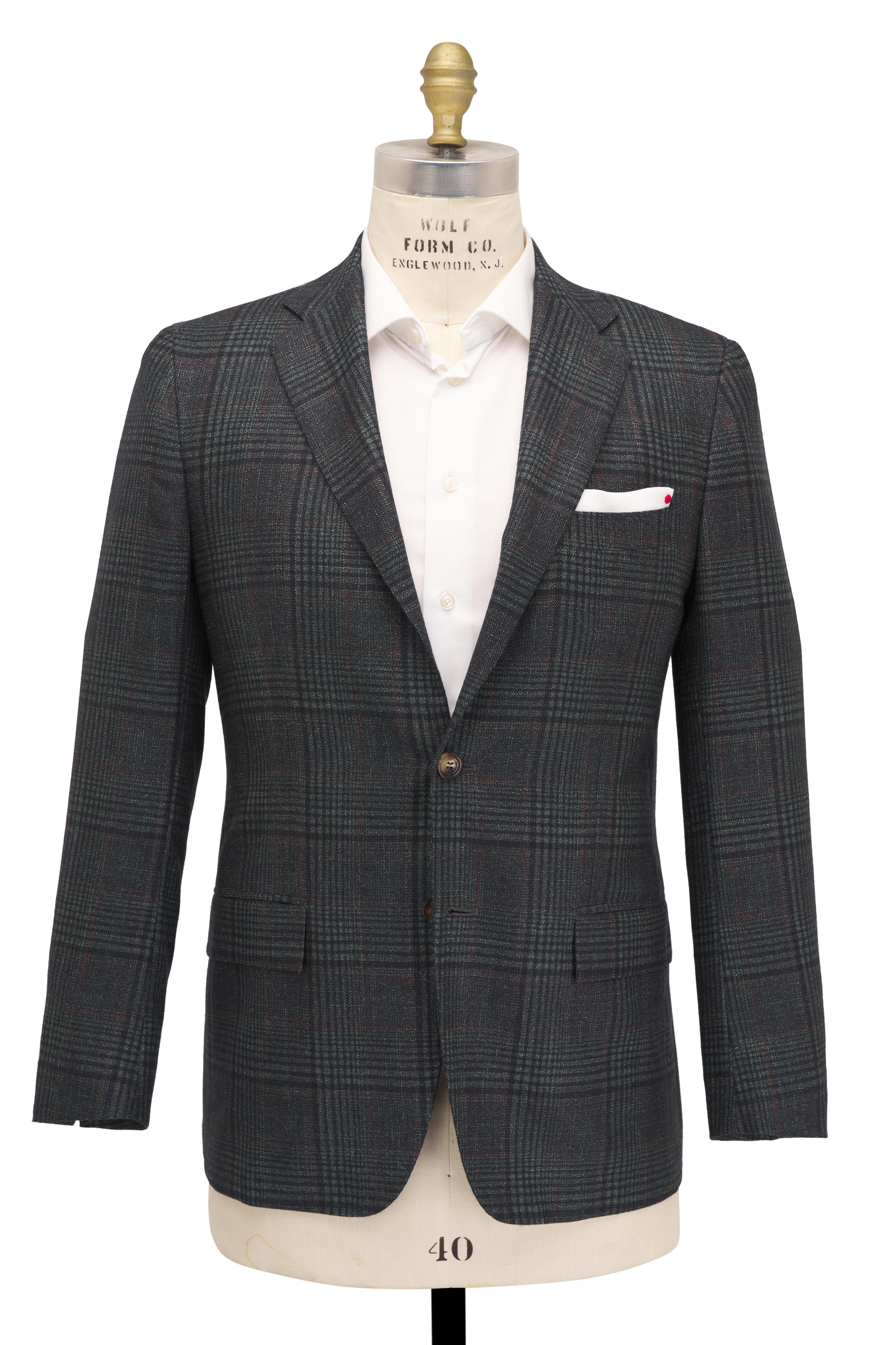 Kiton - Green Plaid Wool, Cashmere & Silk Sportcoat