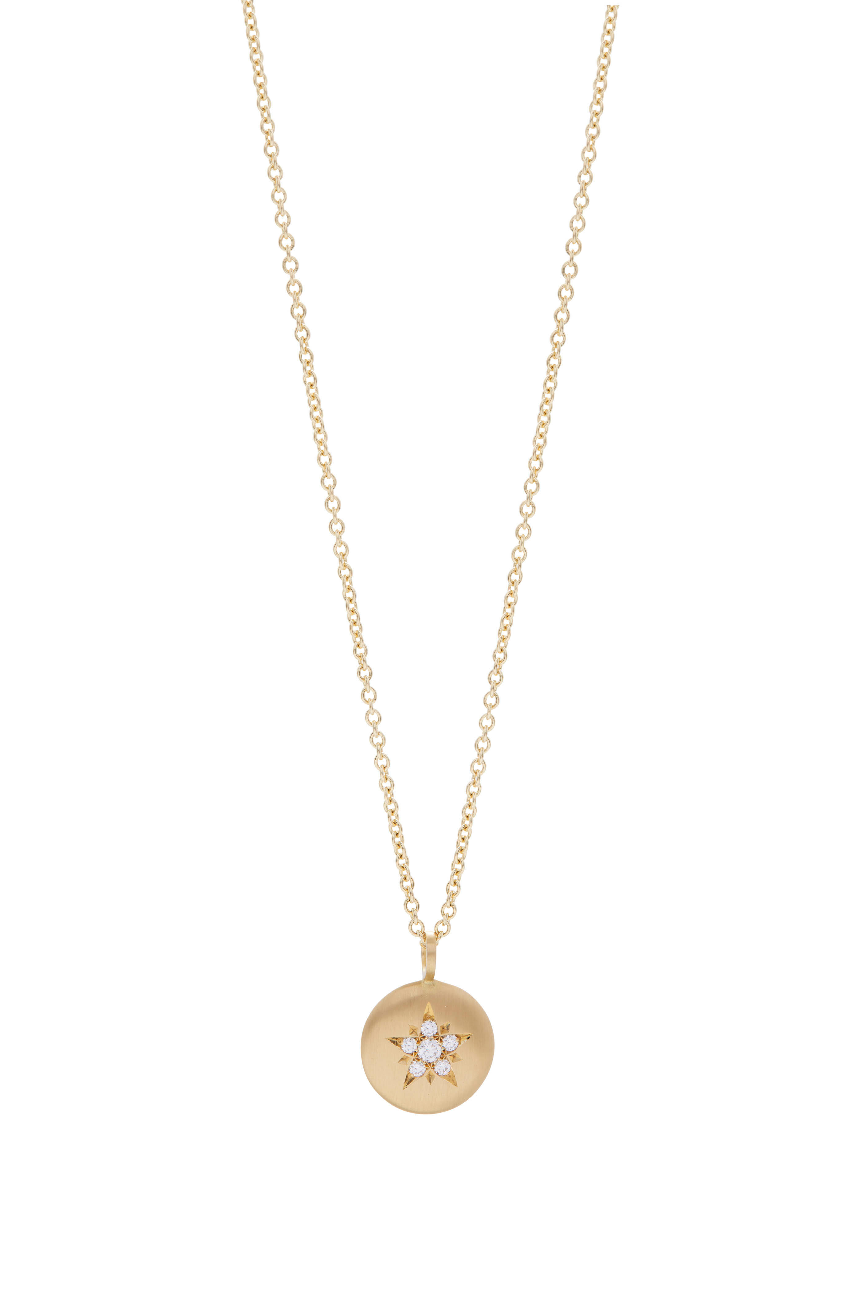 Caroline Ellen - 20K Yellow Gold Lentil Pendant Necklace