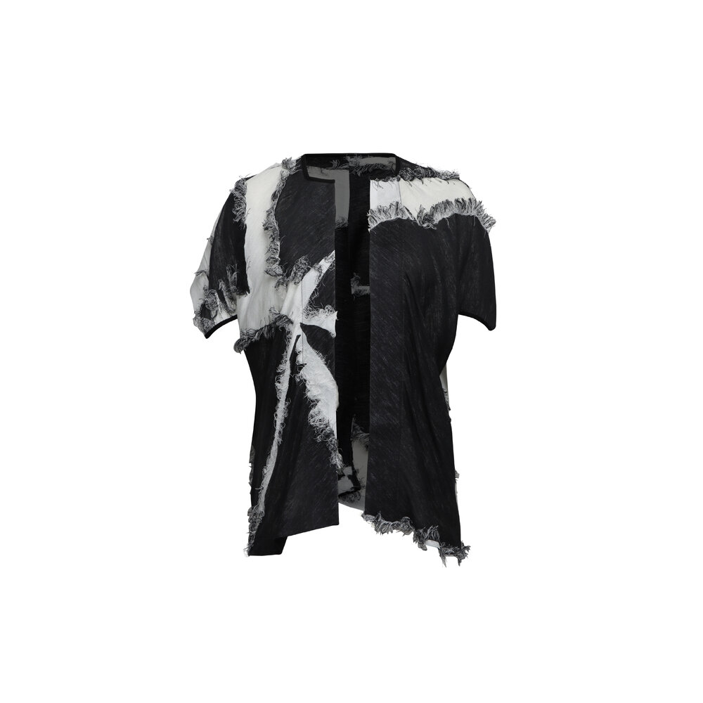 Zero + Maria Cornejo - Koya Black Fringe Coupe Shrug